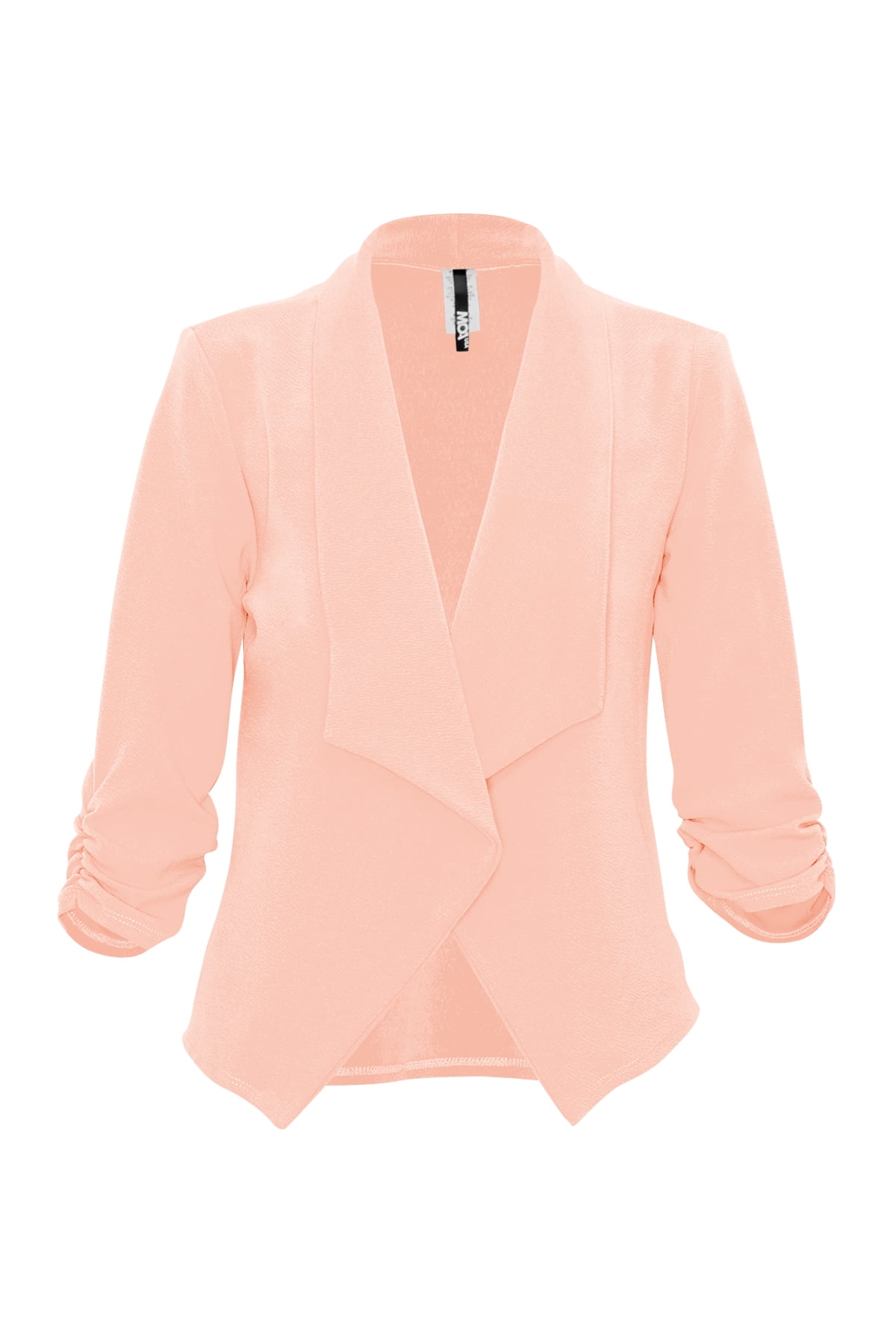 Moa Collection Women's Casual Fitted Blazer Draped Open Front with ...