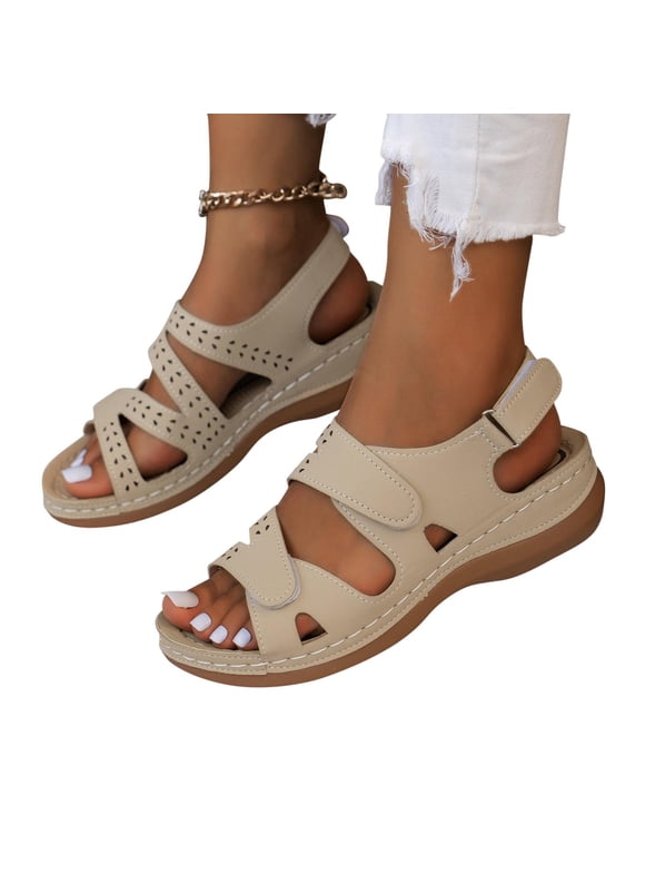 Velcro Strap Sandals Womens
