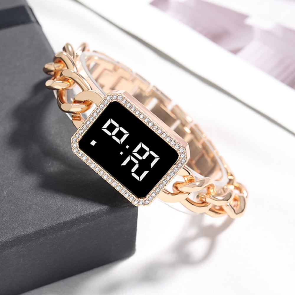 Women's Casual Bracelet Watch Touch Screen Design Digital Watch with ...