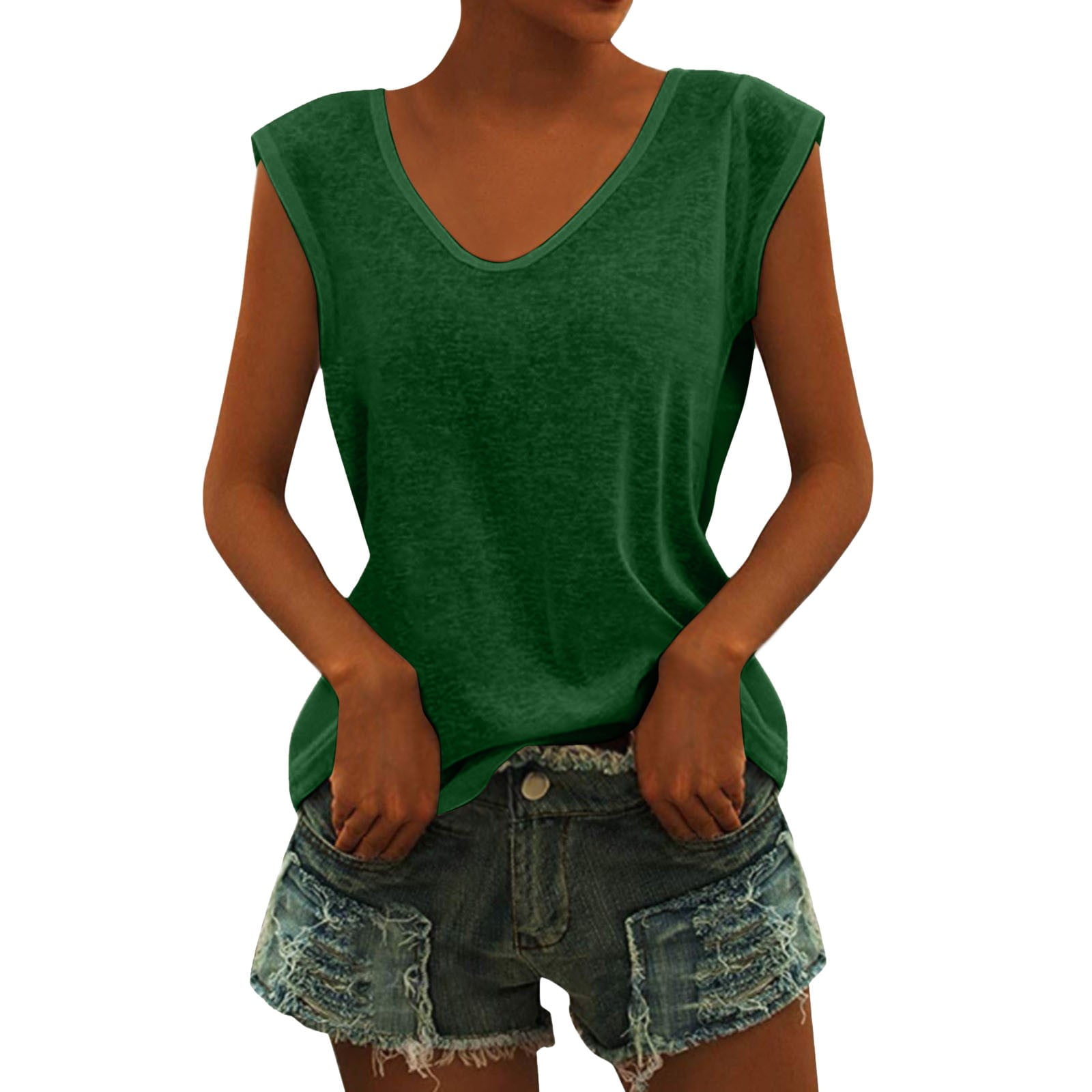 Women's Casual Cap Sleeve Loose Fit Basic T-Shirt Comfortable Soft ...