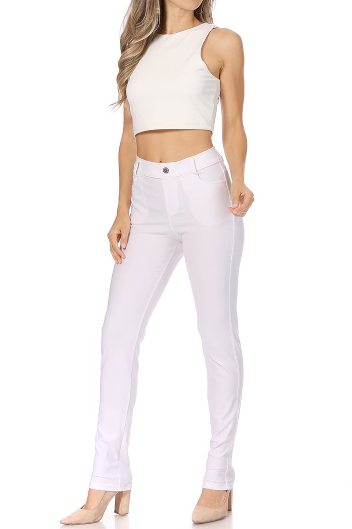 Moa Collection Women's Casual Comfy Slim Pocket Jeggings Jeans Pants ...