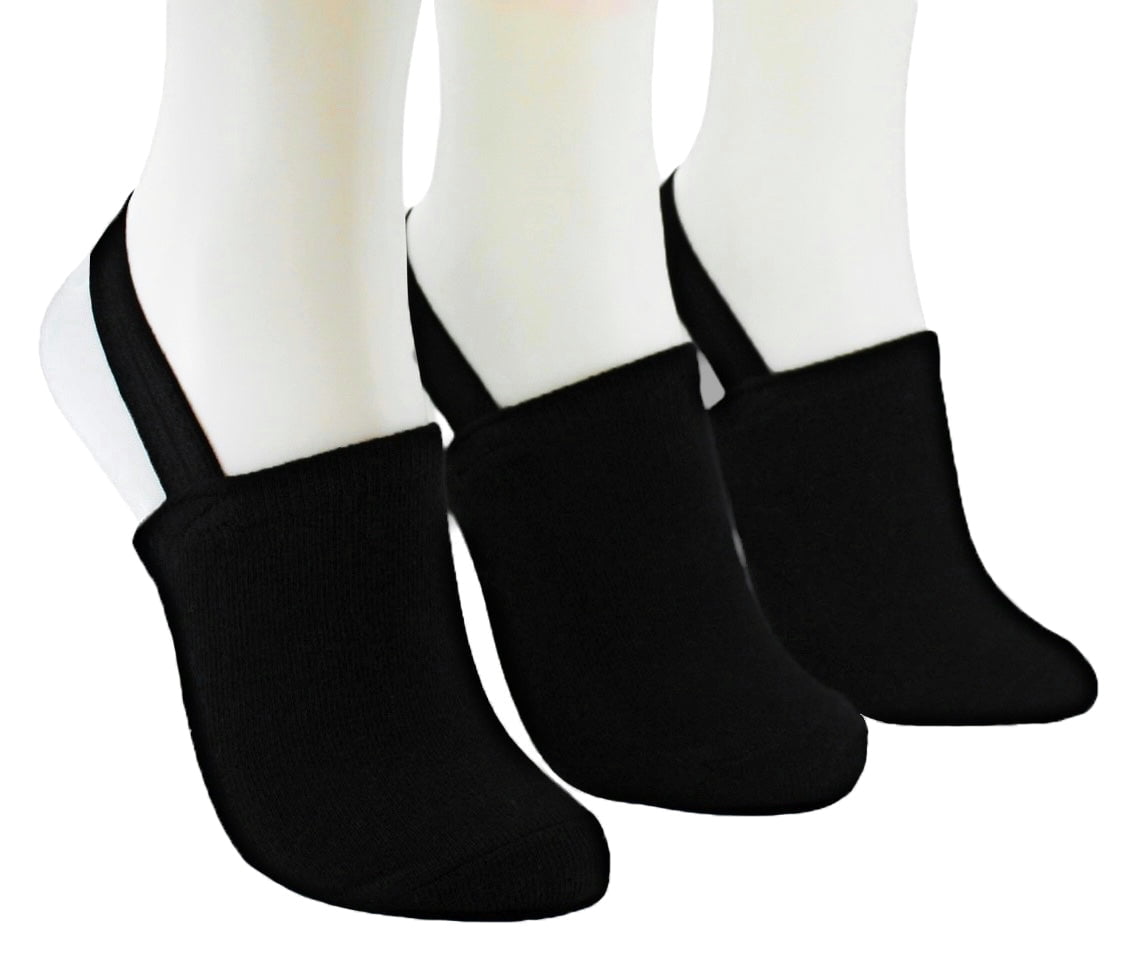 BBB Women's No-Show Half Socks, Casual Cotton Sling-back, S-M, 3 Pack ...