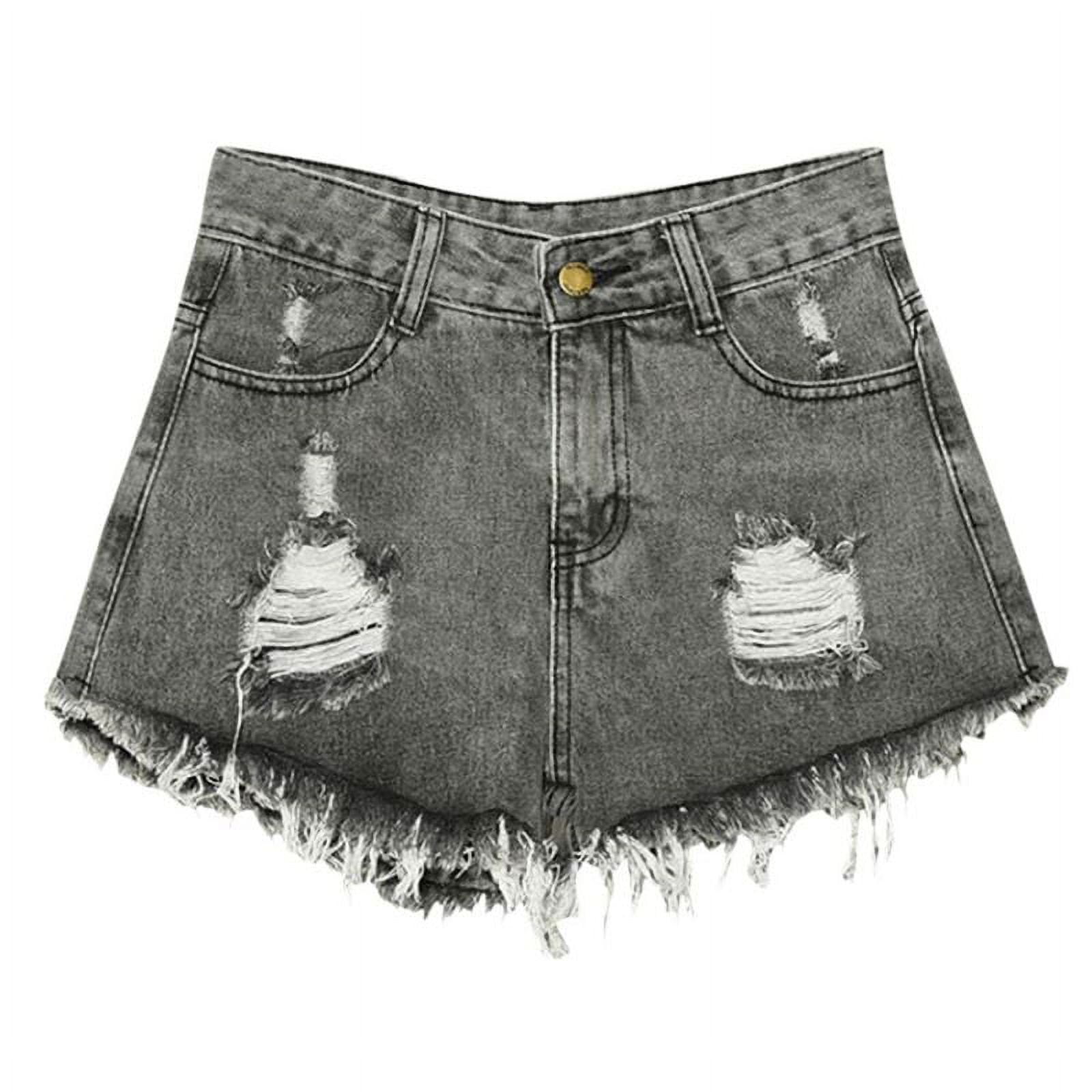 Women's Casual Denim Shorts Frayed Raw Hem Ripped Jeans Shorts ...
