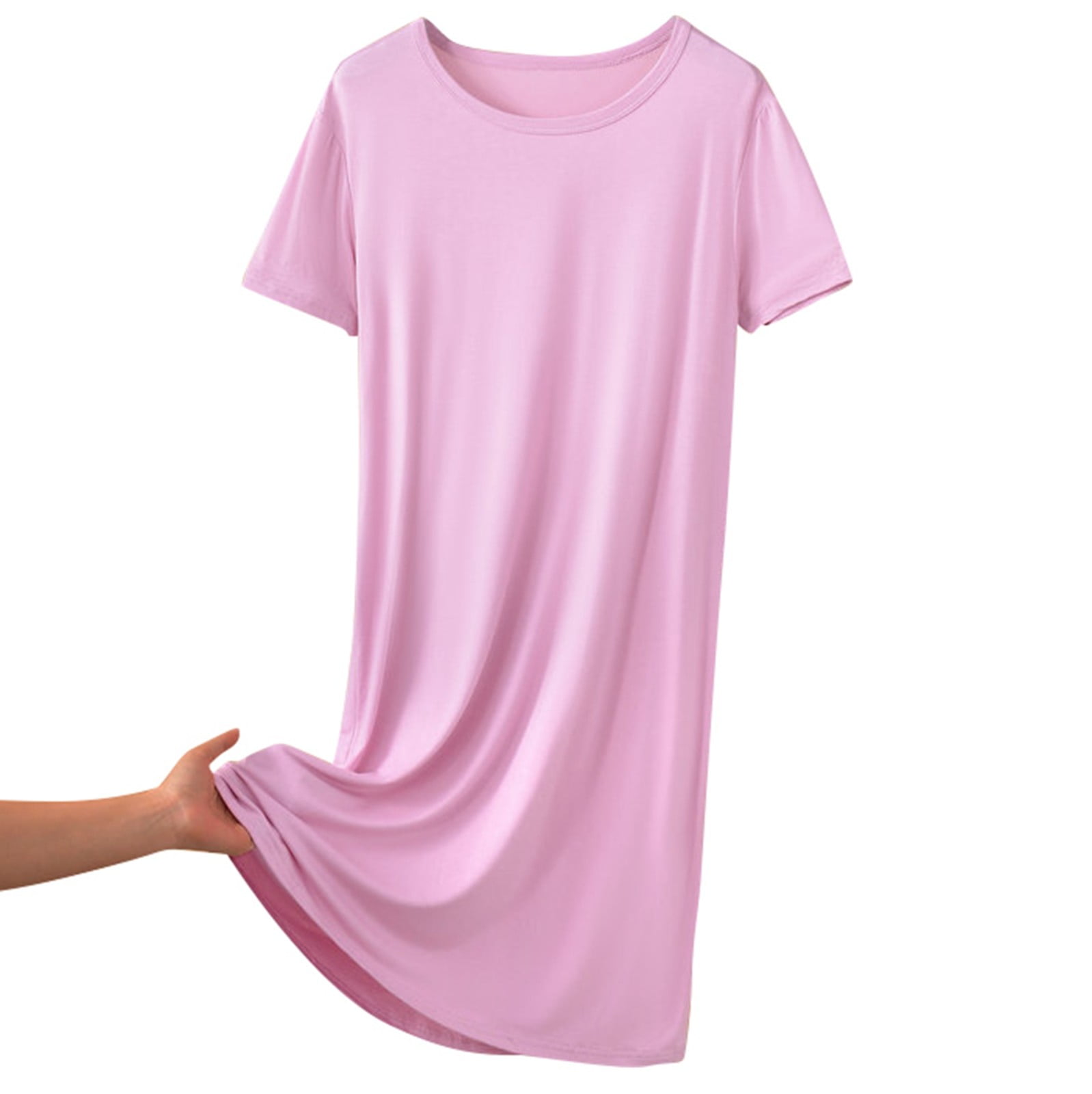 Women's Casual Dress For Home And Leisure Short Sleeve Round Neck Dress ...