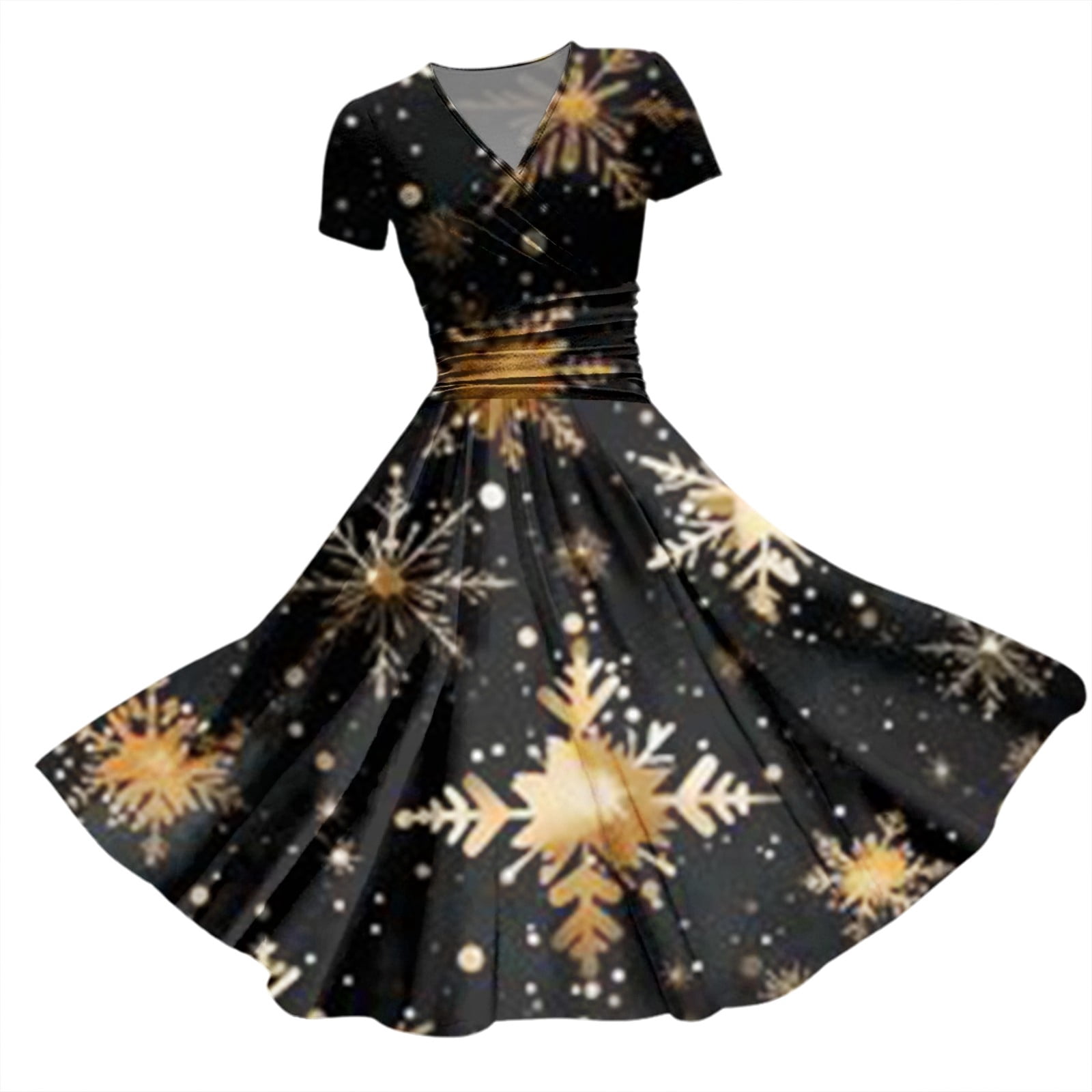 Women's Casual Dresses Women's Christmas E Printed V Neck Unique Short ...