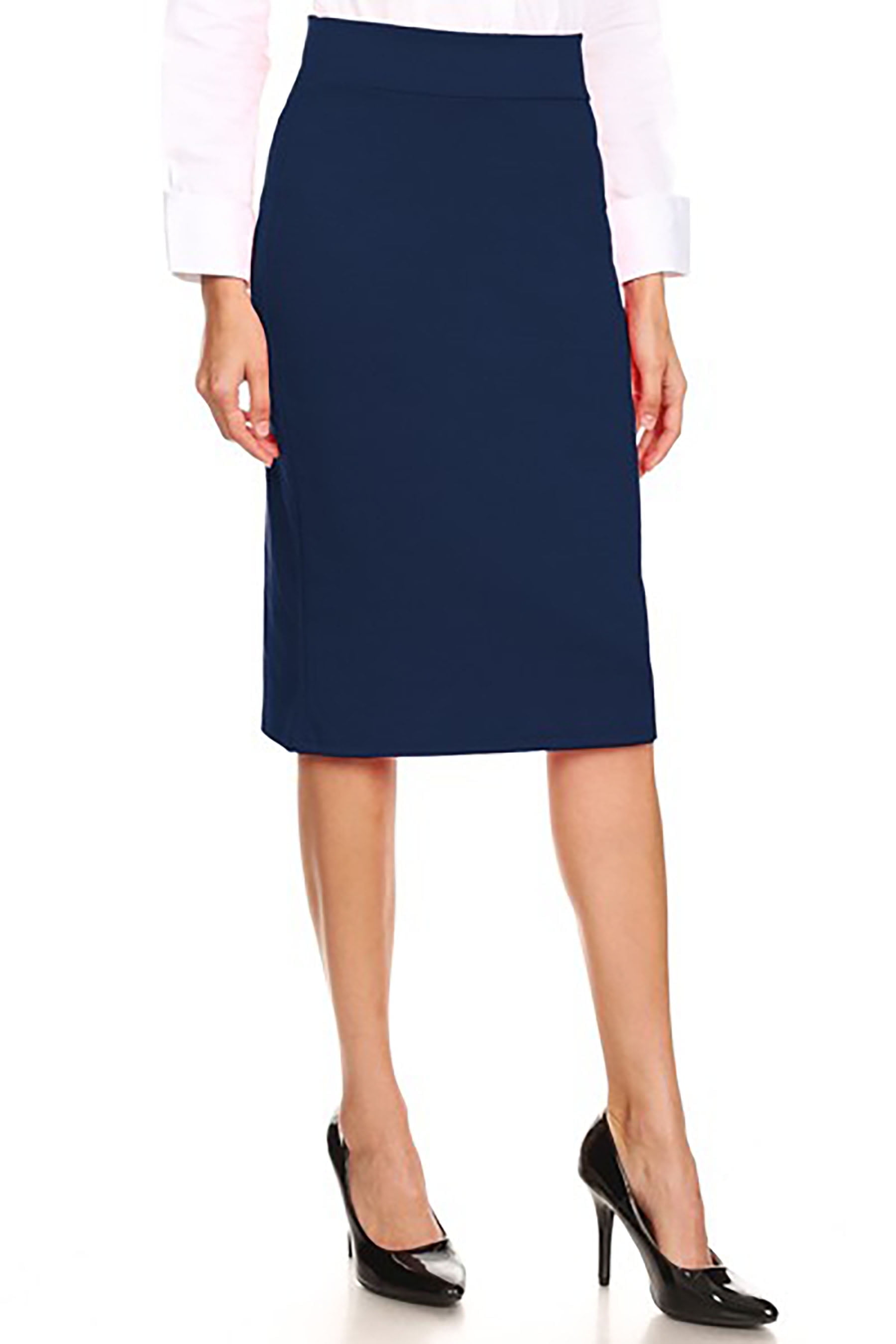 Women's Casual Fitted Midi Pencil Skirt - Walmart.com