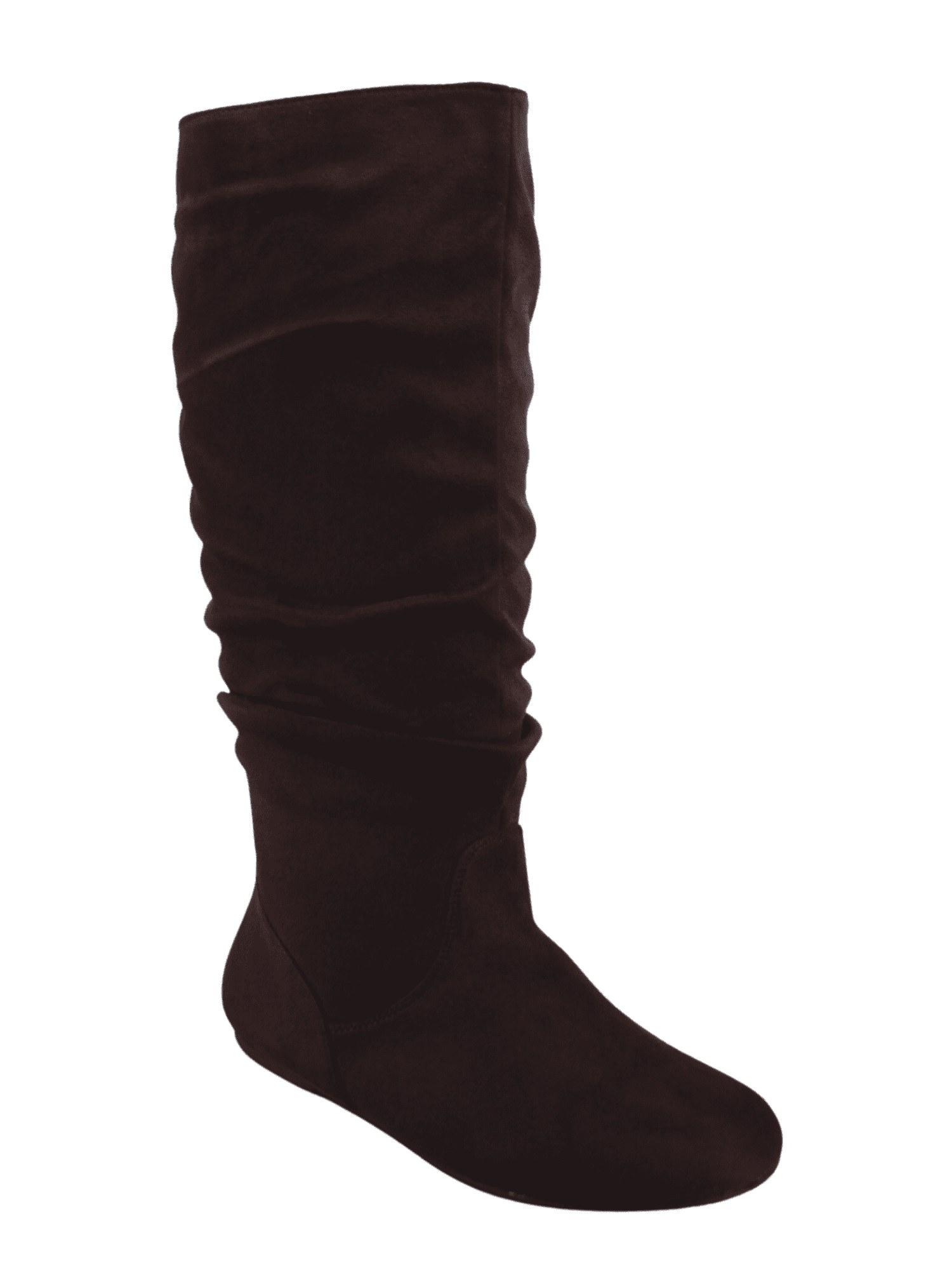 Women's Casual Flat Heel Pull Up Slip On Wide Calf Knee High Mid-Calf ...