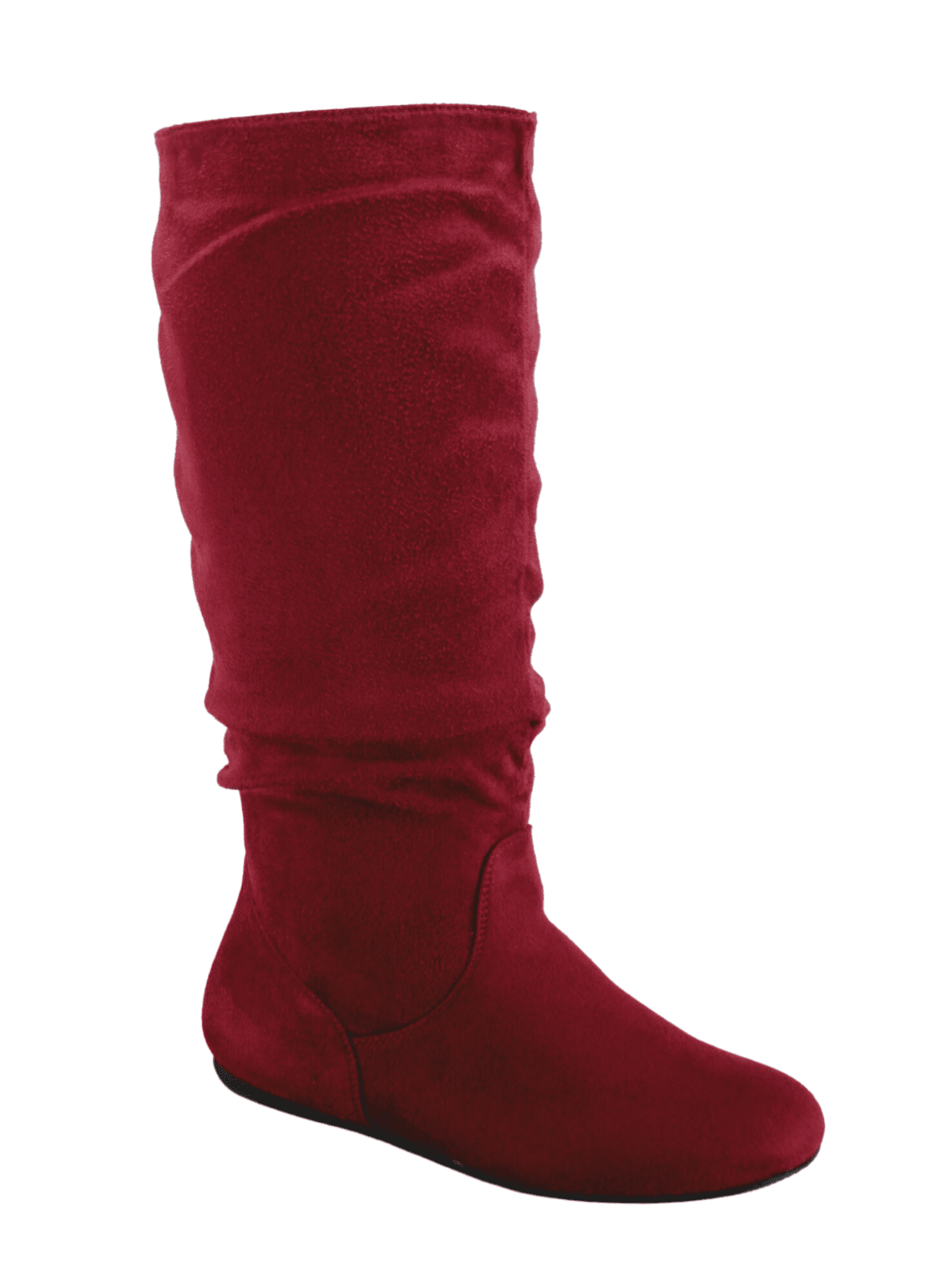 Women's Casual Flat Heel Pull Up Slip On Wide Calf Knee High Mid-Calf ...