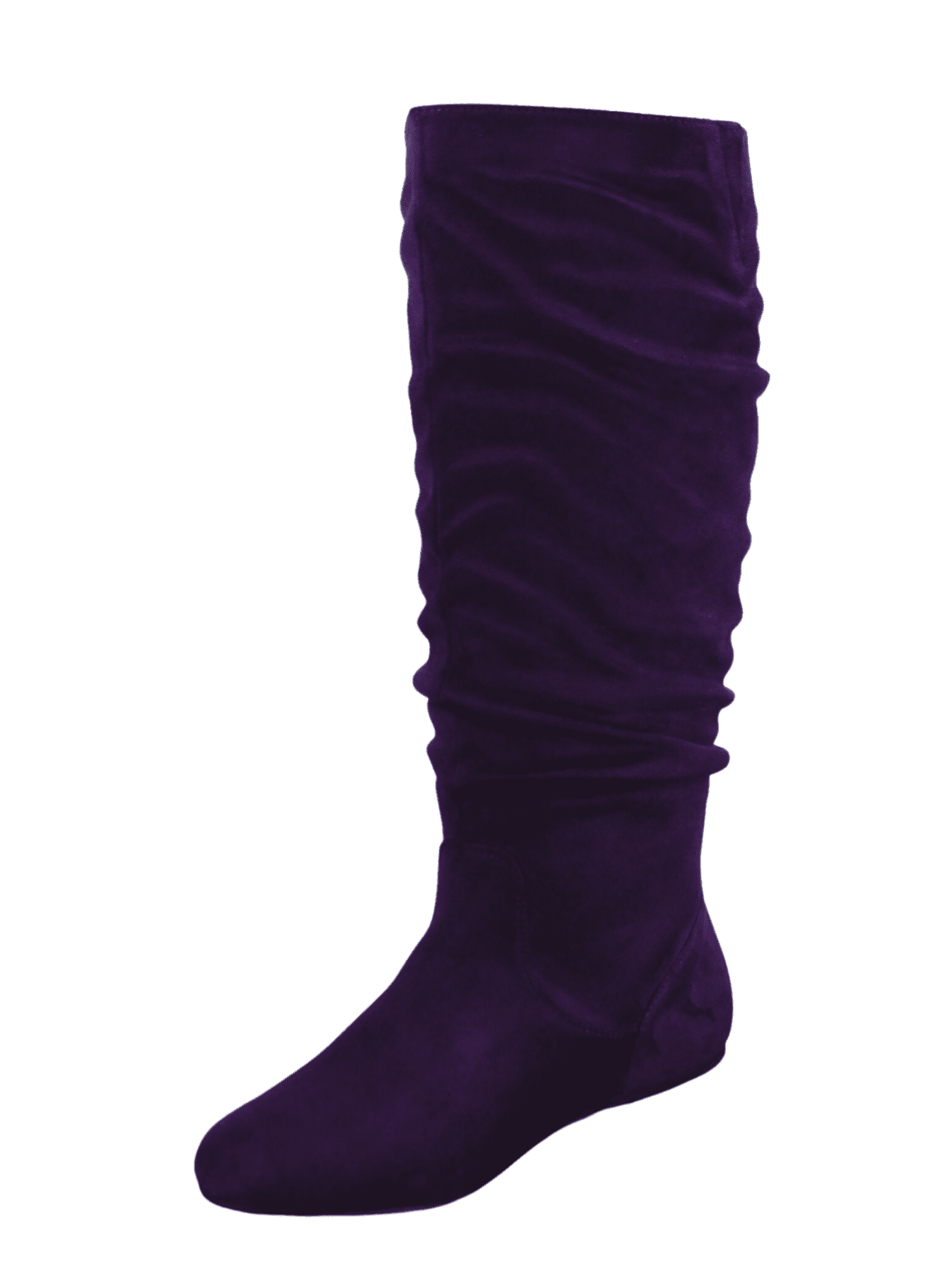 Women's Casual Flat Heel Pull Up Slip On Wide Calf Knee High Mid-Calf ...