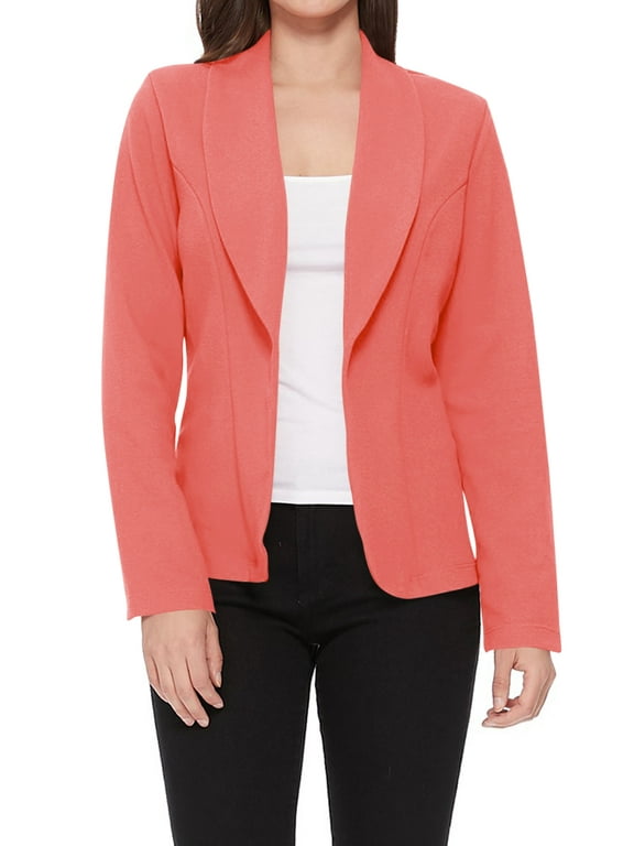 Women's Casual Office Wear Open Draped Front 3/4 Sleeves Basic Solid ...