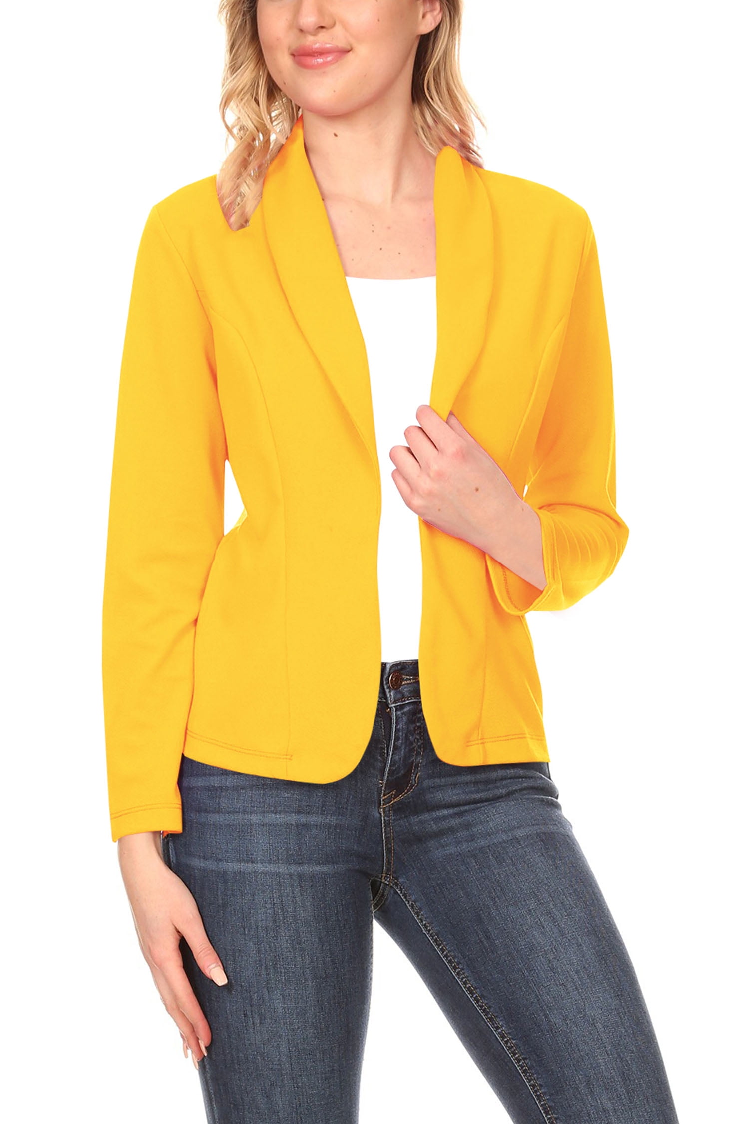 MOA COLLECTION Women's Casual Long Sleeves Office Workwear Solid Blazer ...
