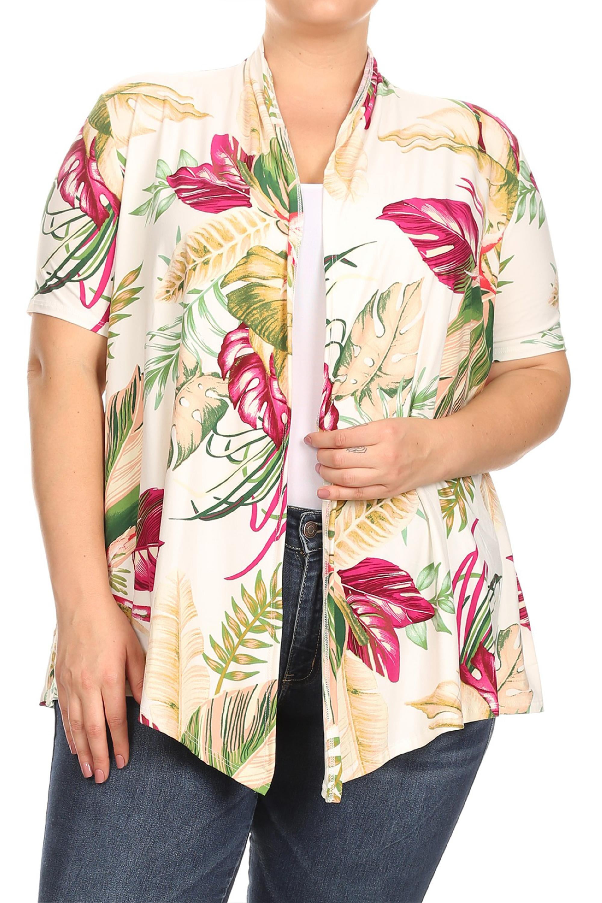 Womens Casual Pattern Plus Size Loose Fit Open Front Wrap Sweater