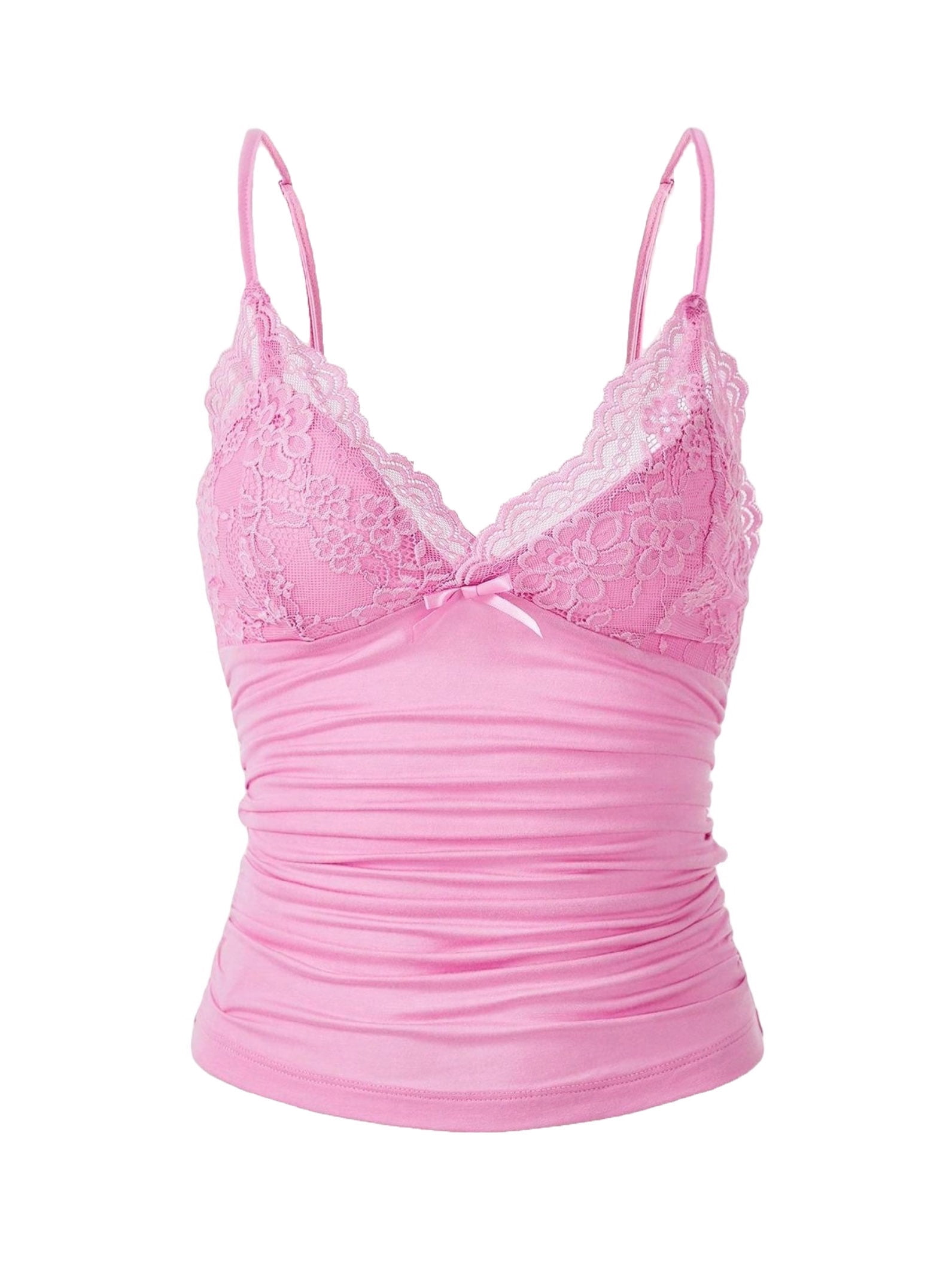 Women's Casual Plain Cami Spaghetti Strap Baby Pink Tank Tops & Camis L (8/10) - Walmart.com