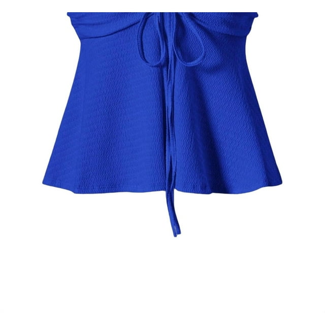 Women's Casual Plain Strapless Royal Blue Sleeveless Tops S (4 ...