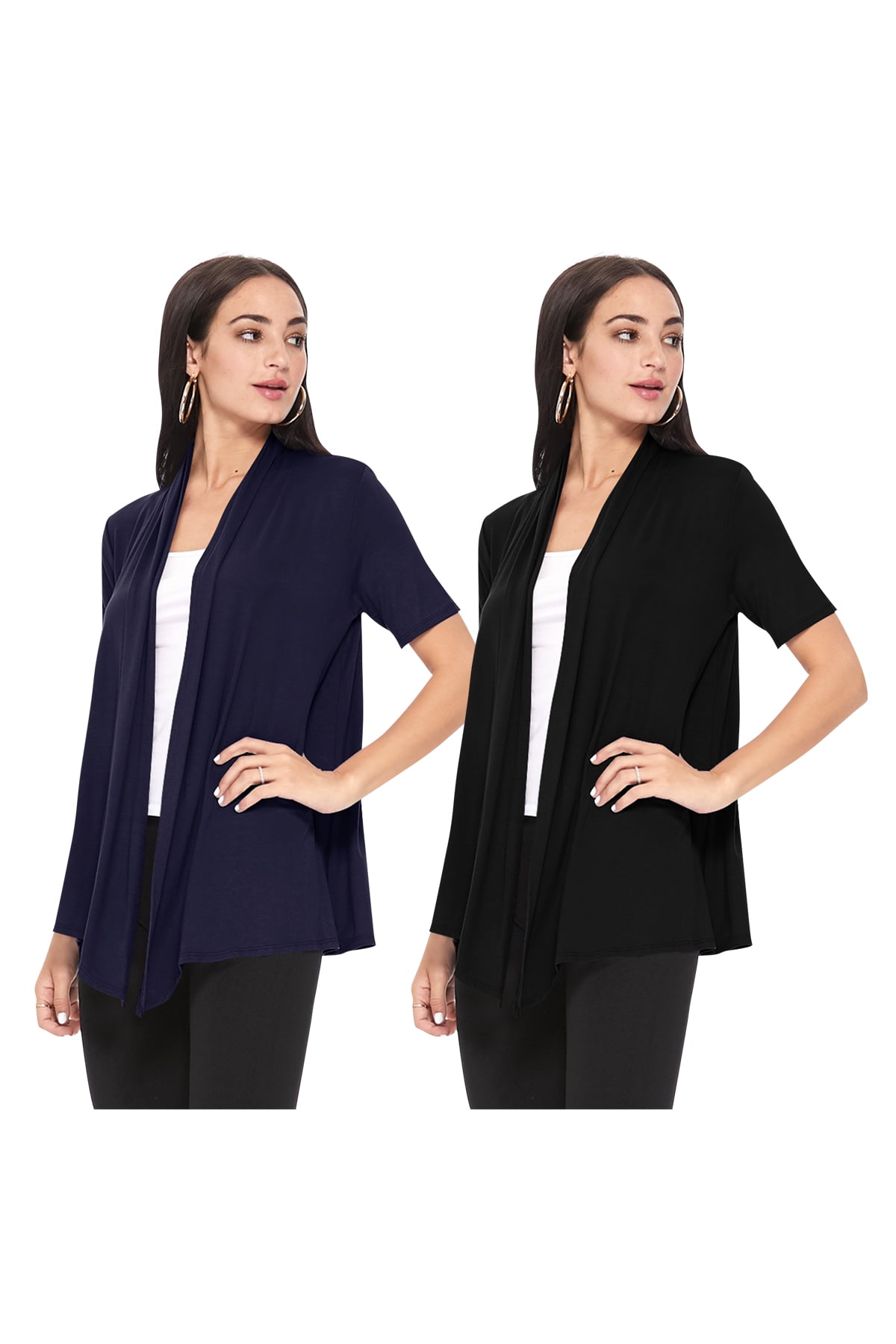 Women's Casual Short Sleeve Lightweight Loose Fit Solid Stretch ...