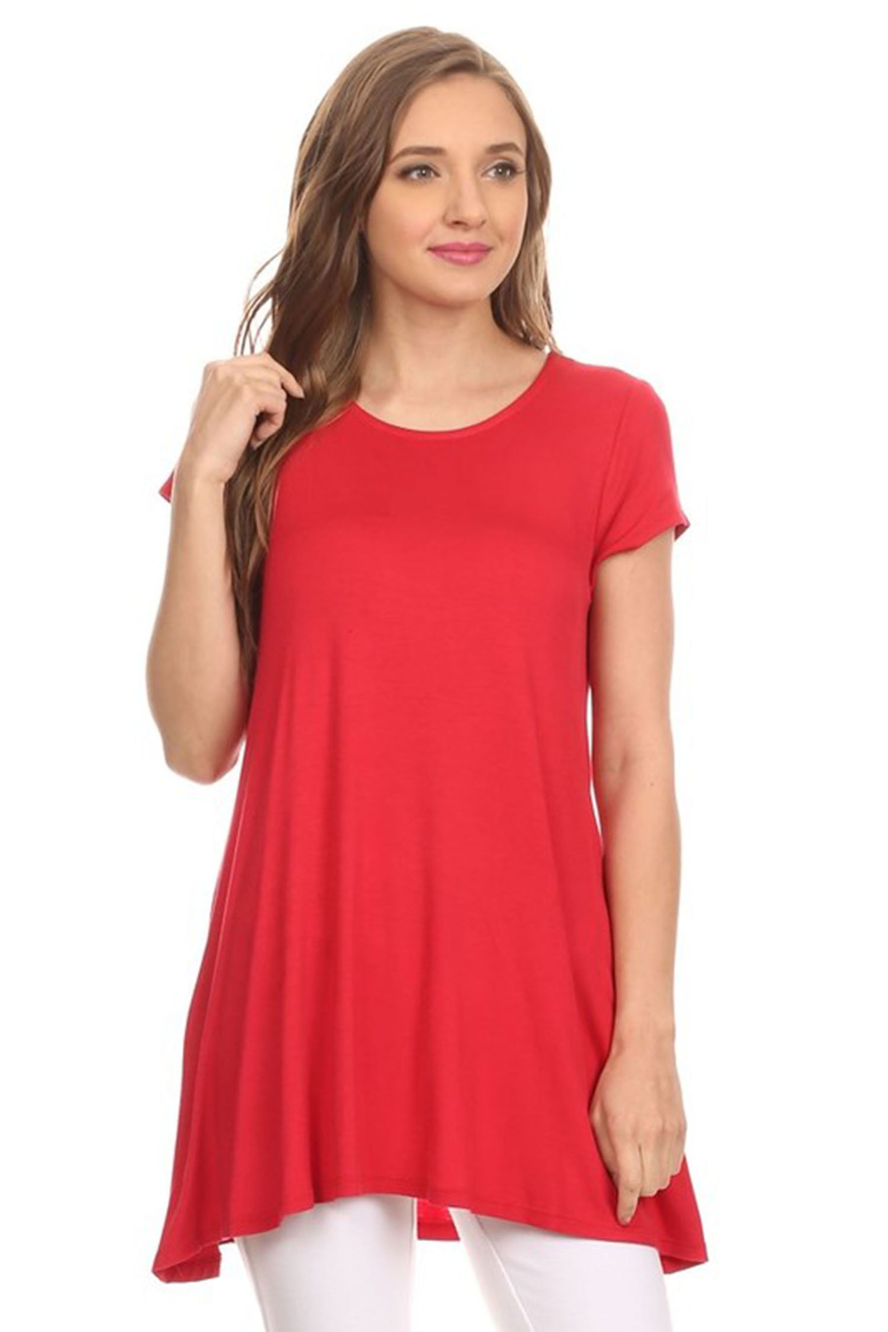 Women's Casual Solid Color Blouse Tunic Top Shirt - Walmart.com