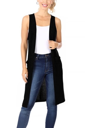 Long Sleeveless Vest Womens