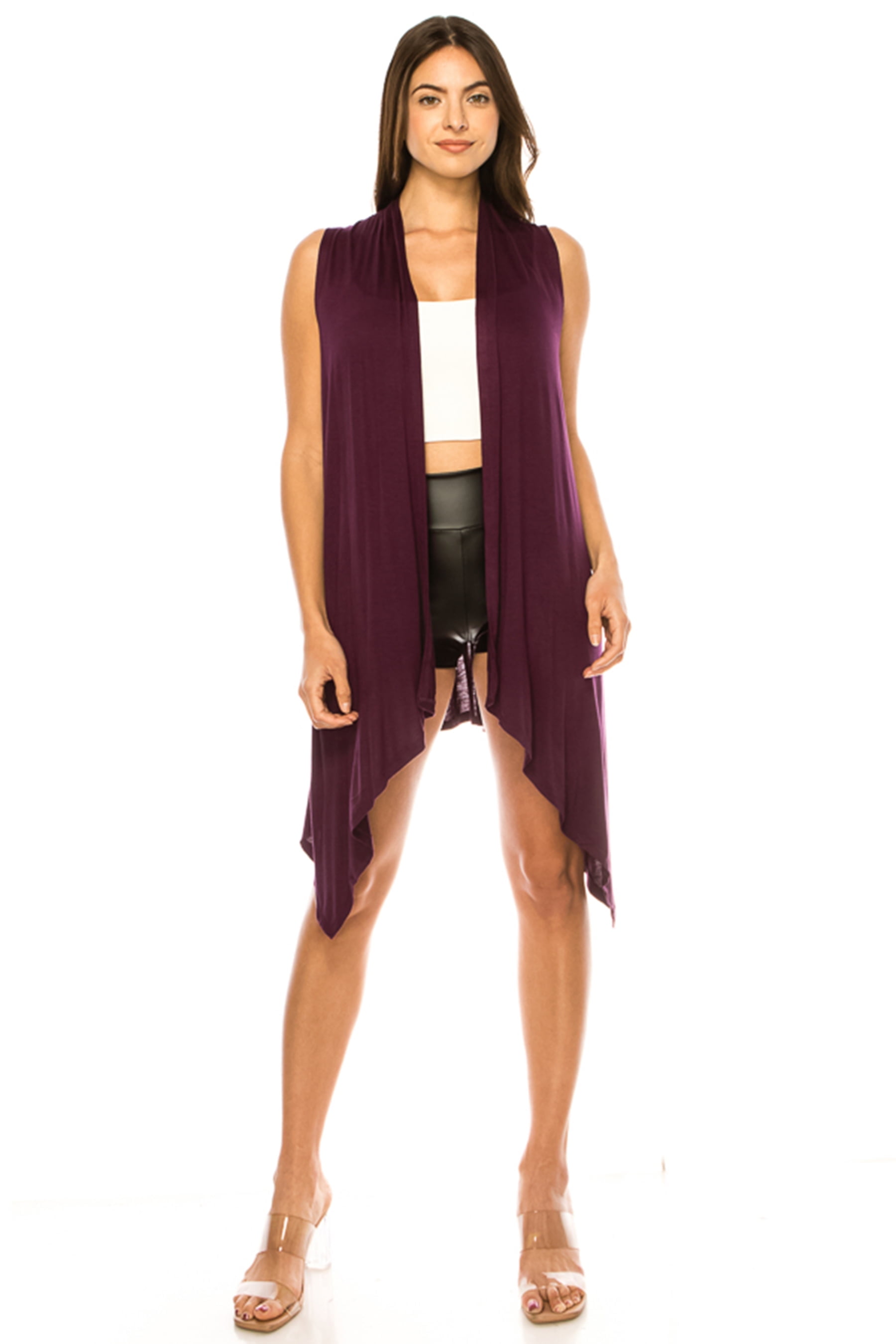 Women's Casual Solid Vest with Dramatic Hi-Low Hem - Walmart.com