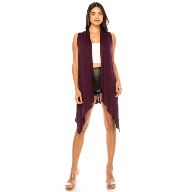 Women's Casual Solid Vest with Dramatic Hi-Low Hem - Walmart.com