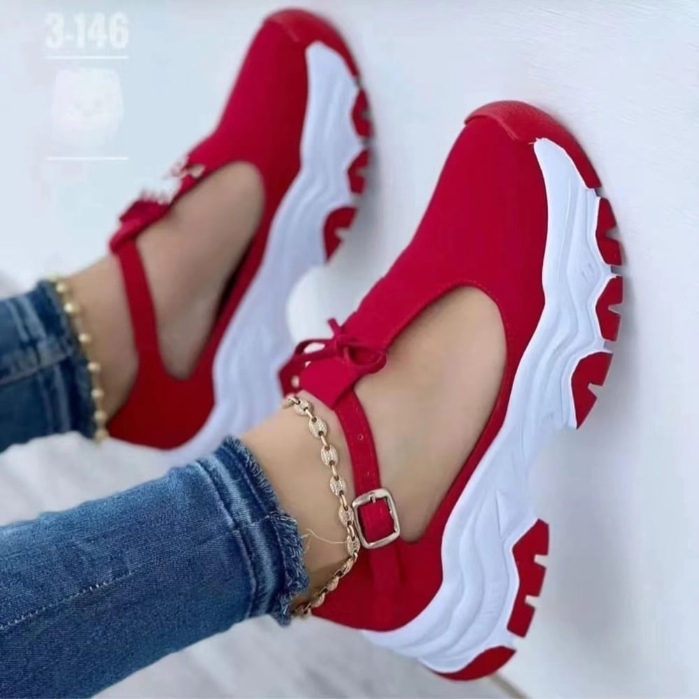 Women's Casual Walking Shoes Thick Sneakers Color ing Shoes for Going ...