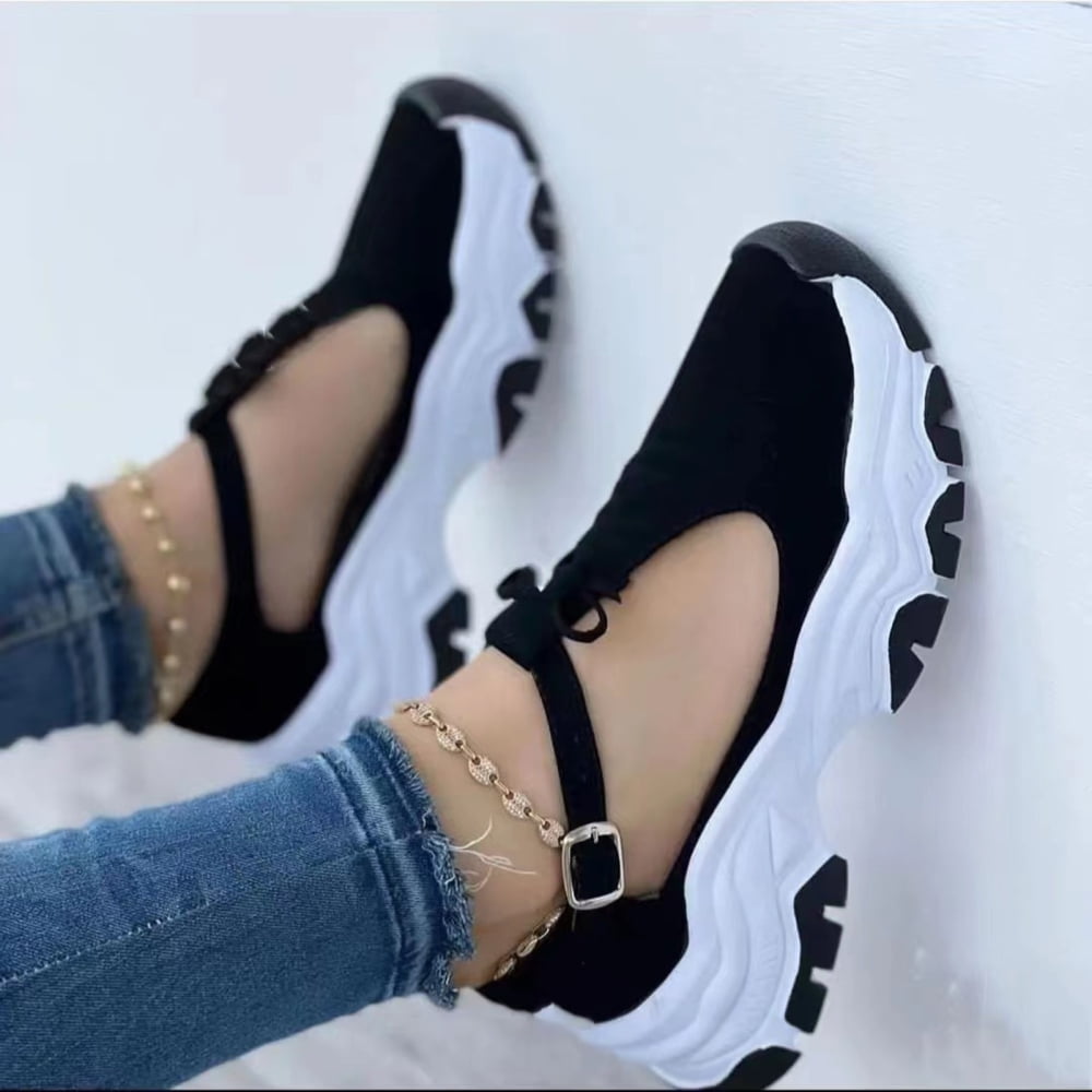 Women's Casual Walking Shoes Thick Sneakers Color ing Shoes for Going ...