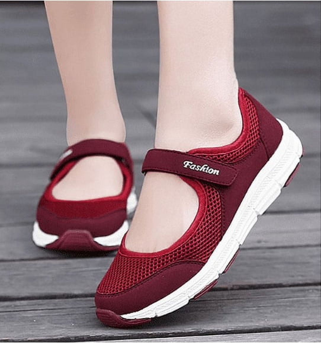 Women's Casual Walking Sneakers Lightweight Breathable Flat Mary Jane ...