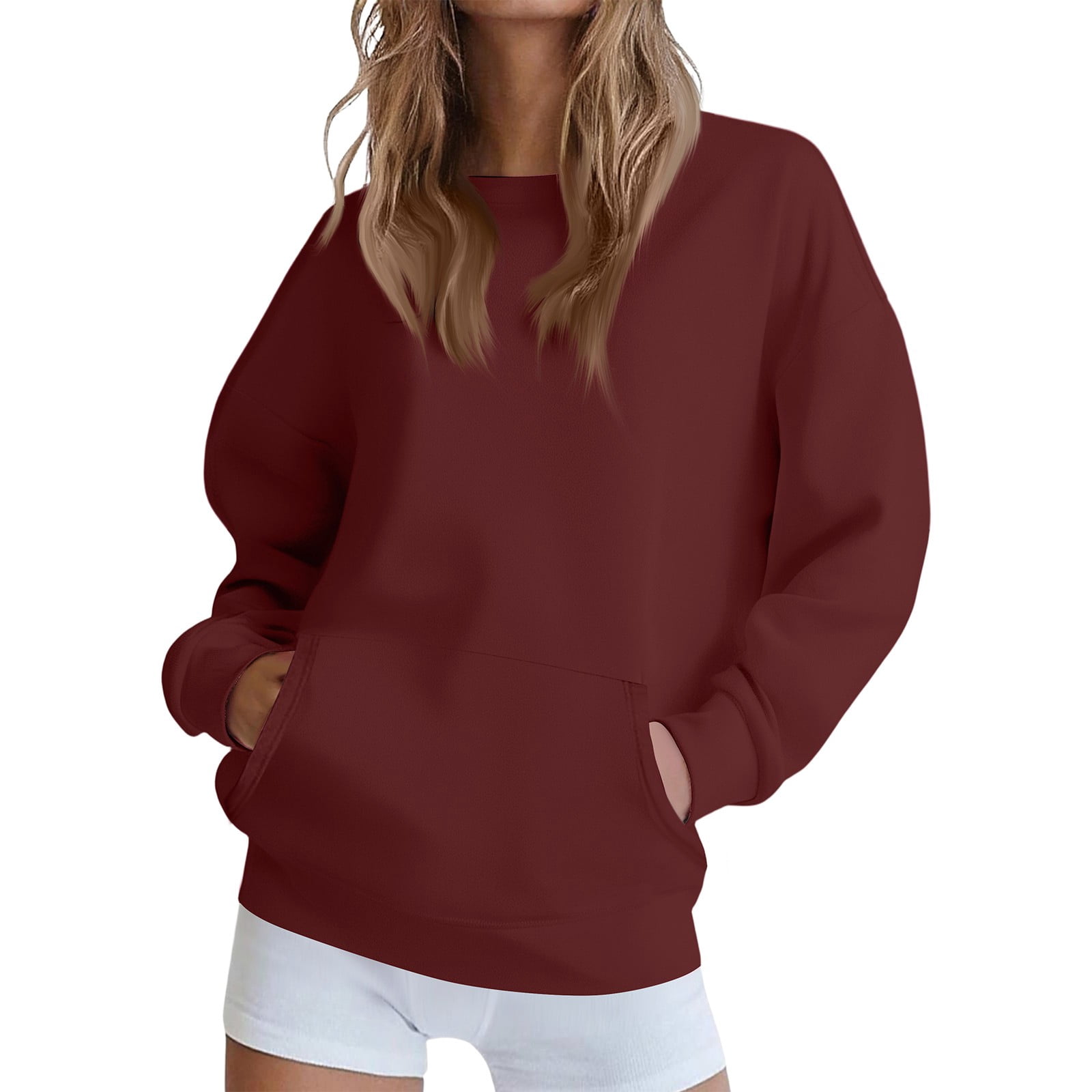 Women’s Casual Winter Sweatshirt – Comfy Round Neck Pullover with Warm ...