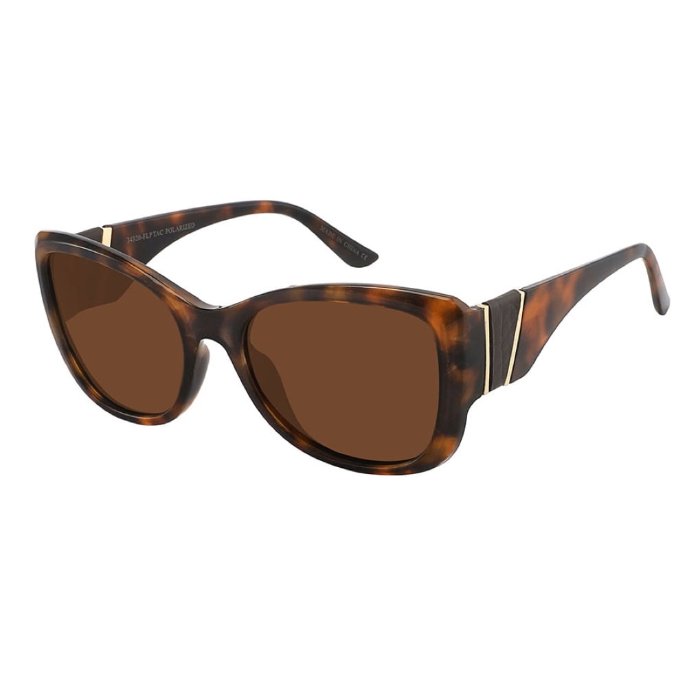 Women’s Cat Eye Polarized Sunglasses with TAC Lenses - Gold Accents ...