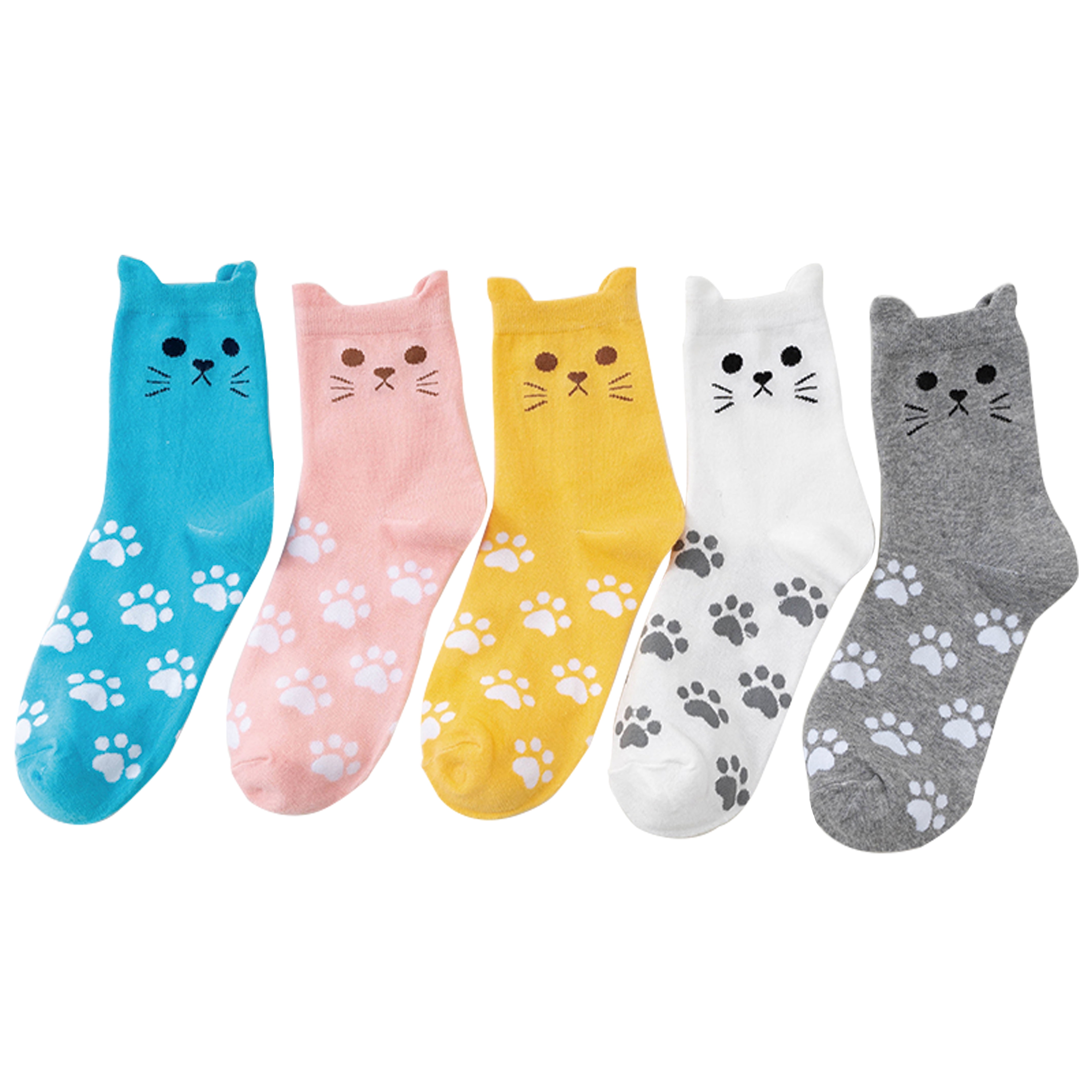 Hepihool Women's Cat Socks Cute Animal Novelty Socks Comfortable ...