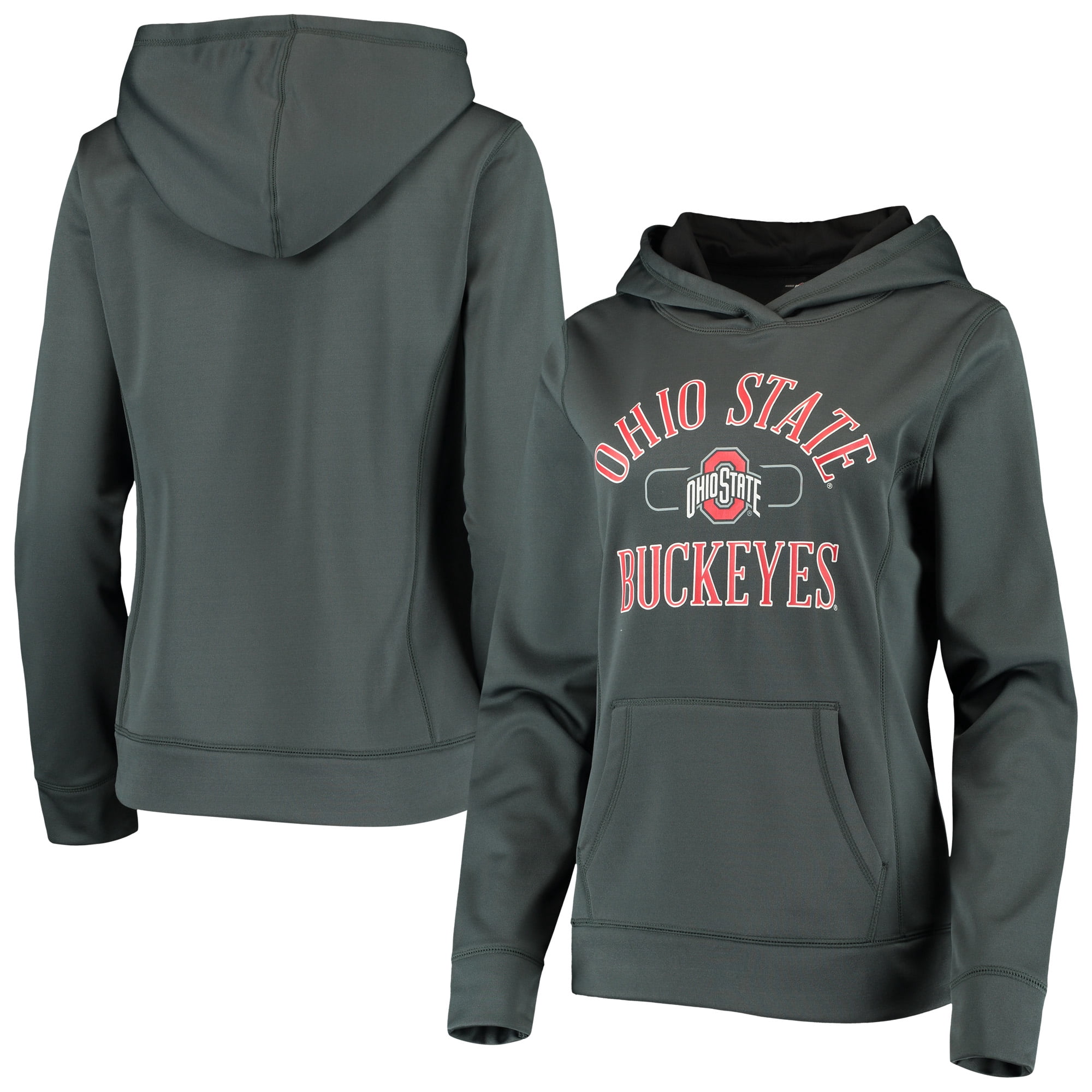 Women's Charcoal Ohio State Buckeyes Layover Fleece Pullover Hoodie ...