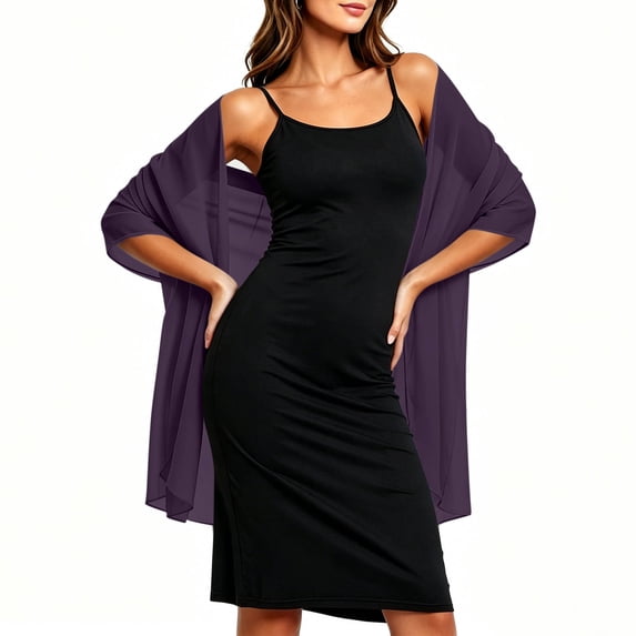 Women's Chiffon Shawls and Wraps, Wedding Evening Cape Flapper Scarf ...