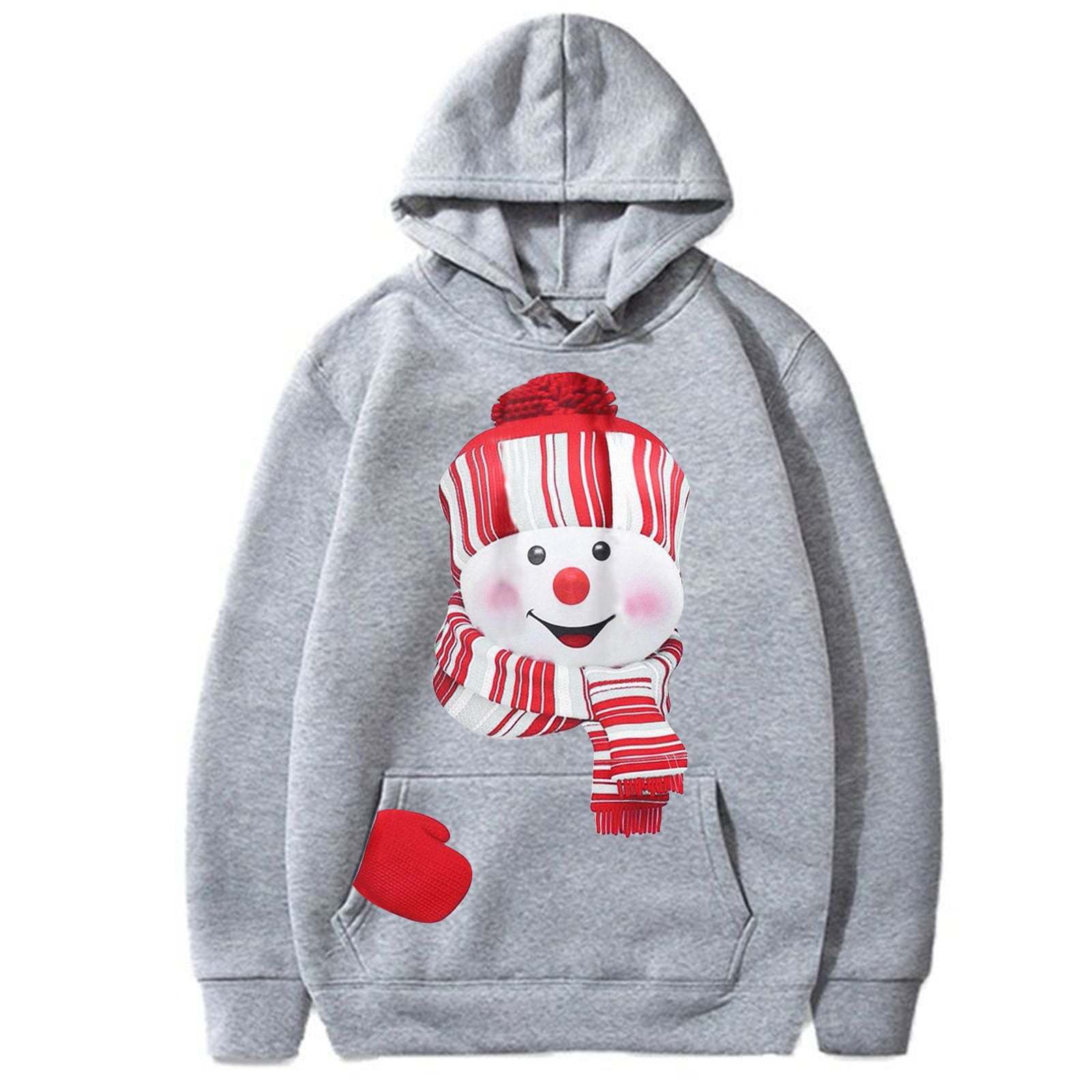 Women's Christmas Pullover Hoodie Loose Fit Plus Size Drawstring Long ...