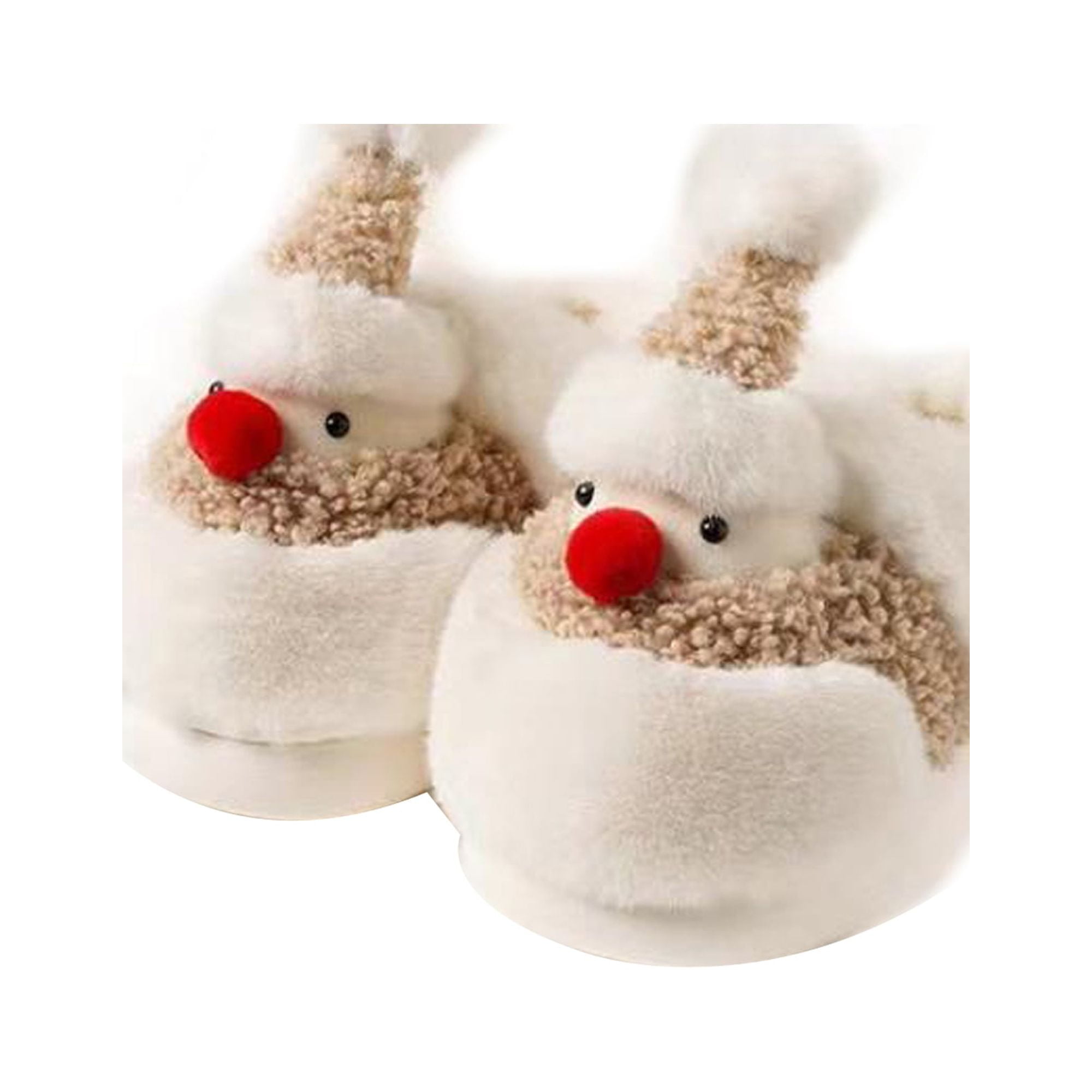 Women's Christmas Slippers Cute Fuzzy Snowman House Slippers Stuffed ...
