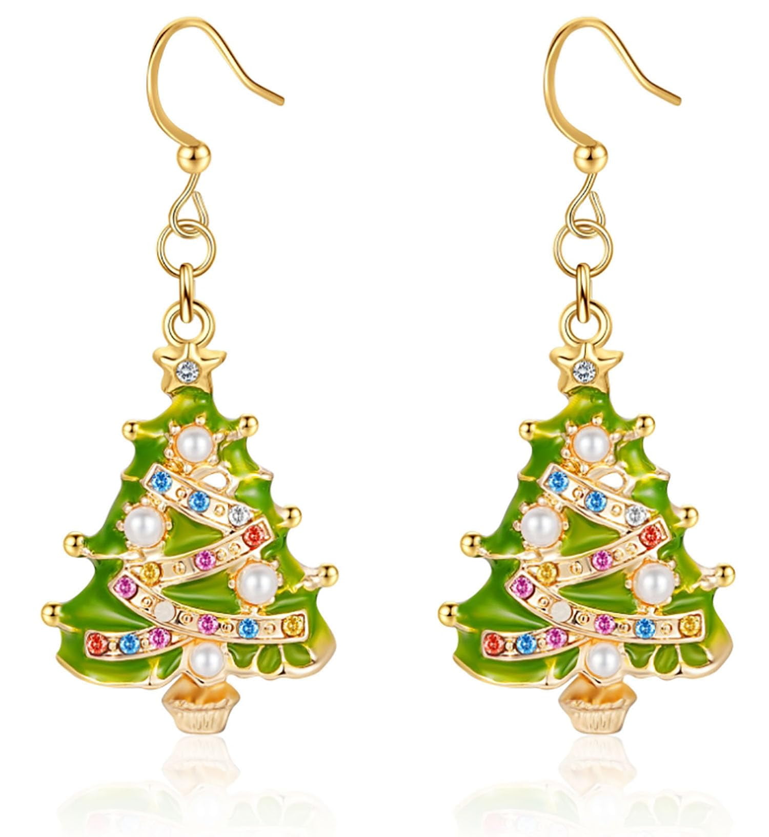 Women's Christmas Tree Dangle Earrings Christmas Xmas New Year Party ...