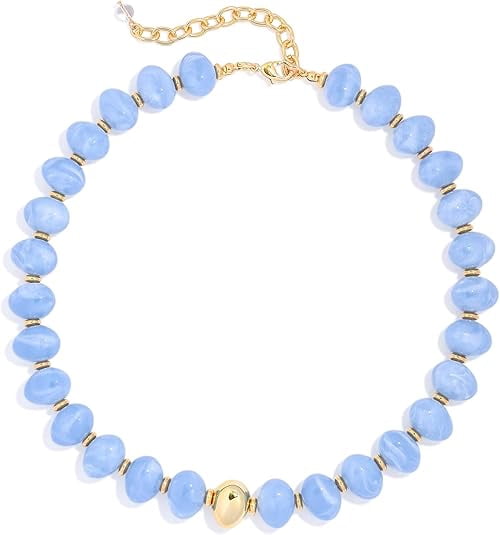 Women's Chunky Bead Necklace Bohemian Irregular Bead Strand Necklace ...