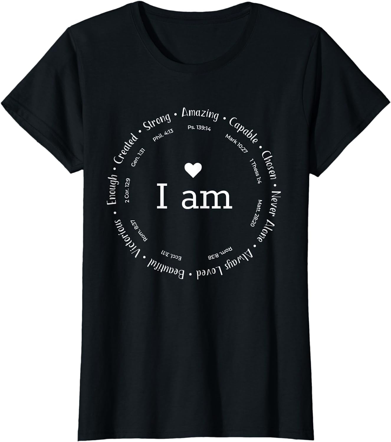 Women's Circle Design Positive Affirmations T-Shirt - Classic Fit ...