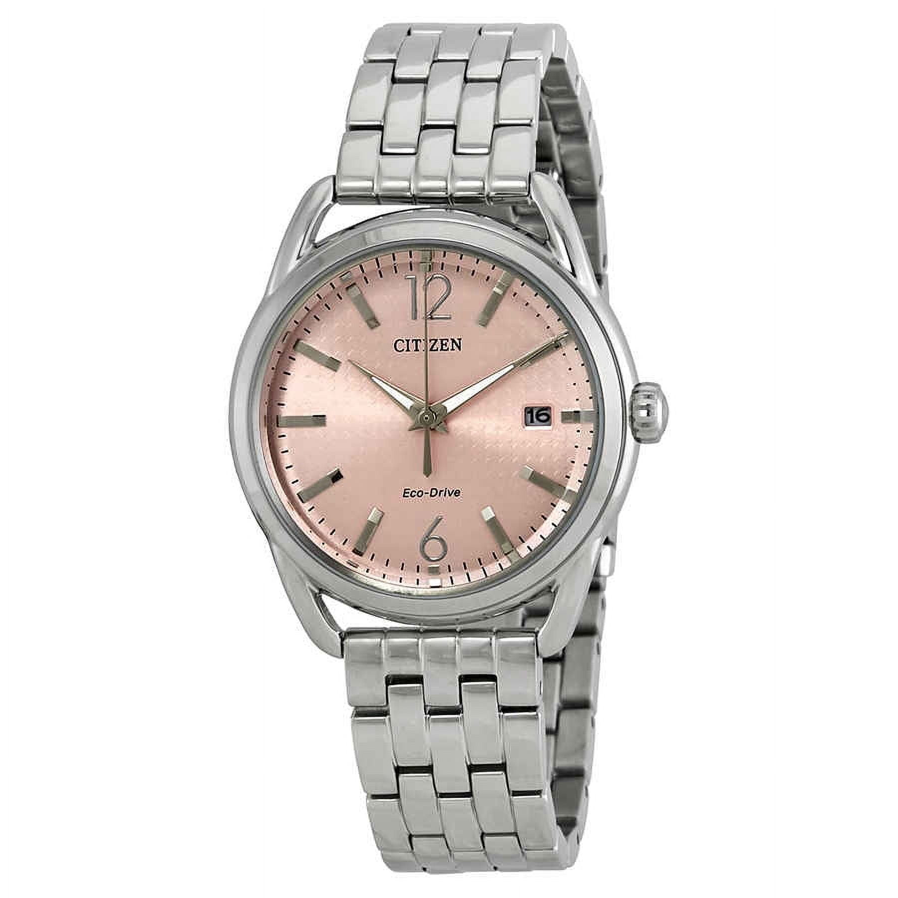 Citizen Women's Eco-Drive LTR Silver Watch with Pink Dial, Stainless ...