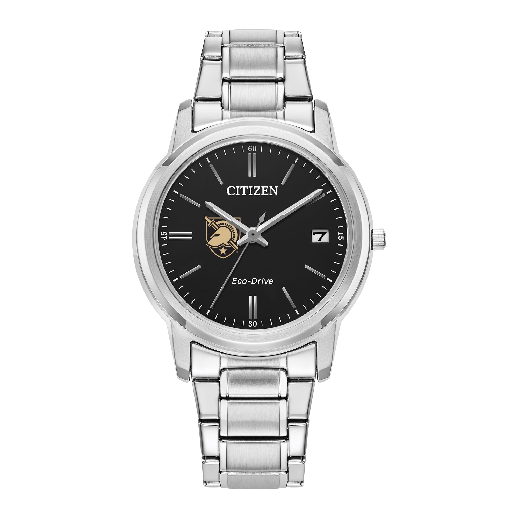 Women's Citizen Watch Silver Army Black Knights Eco-Drive Black Dial ...