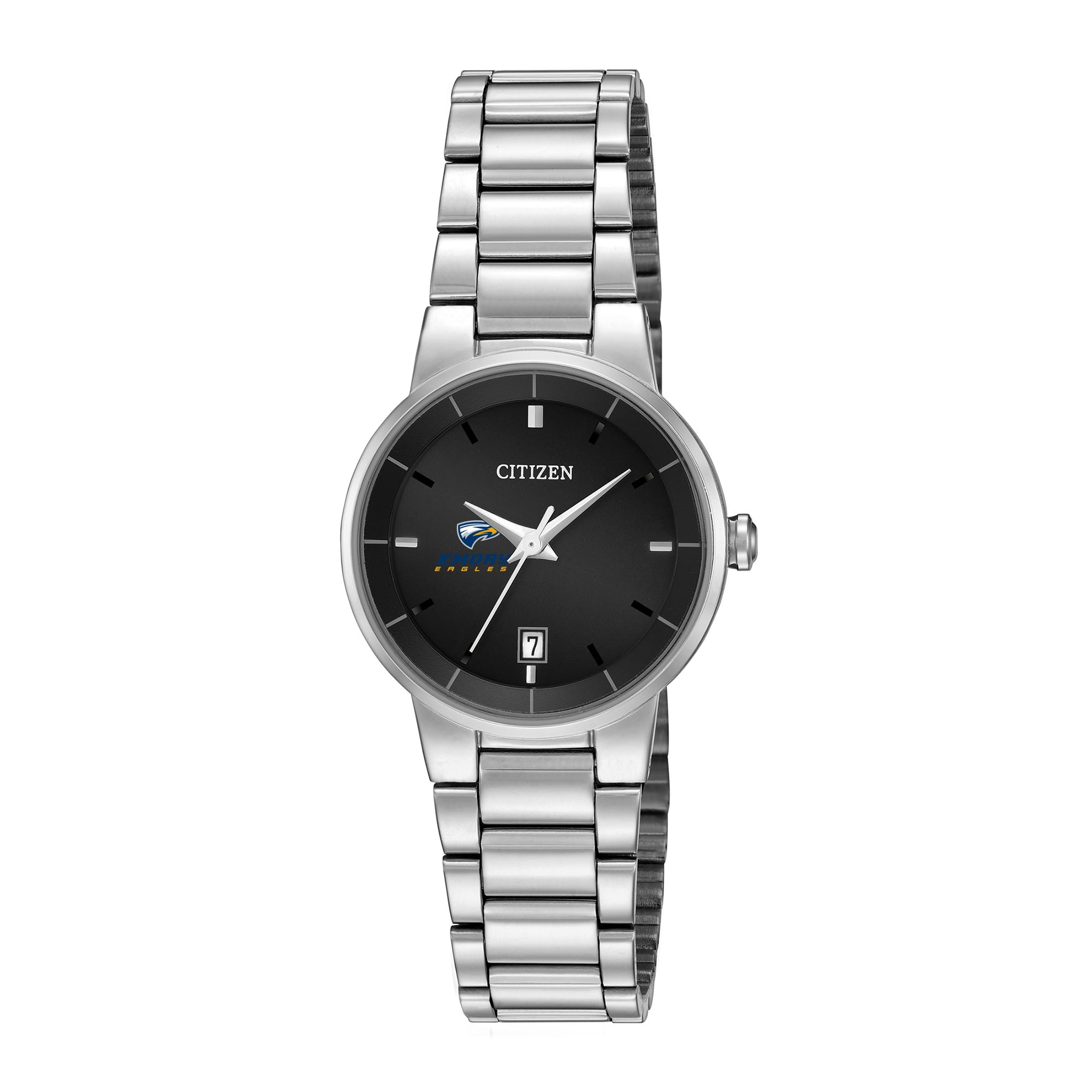 Women's Citizen Watch Silver Emory Eagles Black Dial Stainless Steel ...