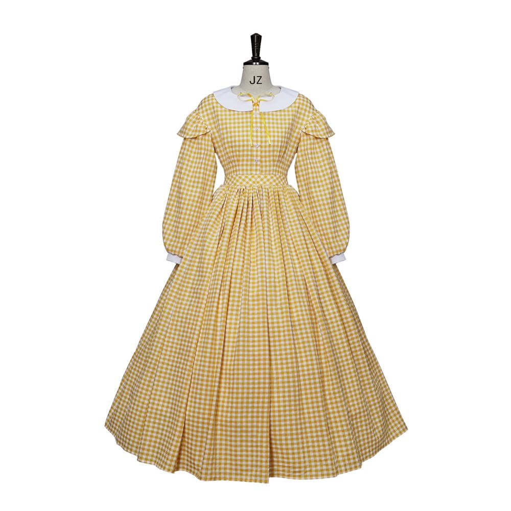 Women's Civil War Dress Victorian Dickens Costume Civil War Yellow ...