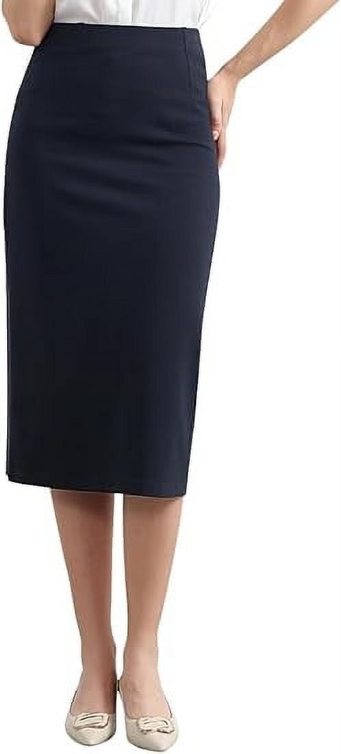Women’s Classic Below Knee Pencil Skirt Stretch Line Midi Skirt of ...