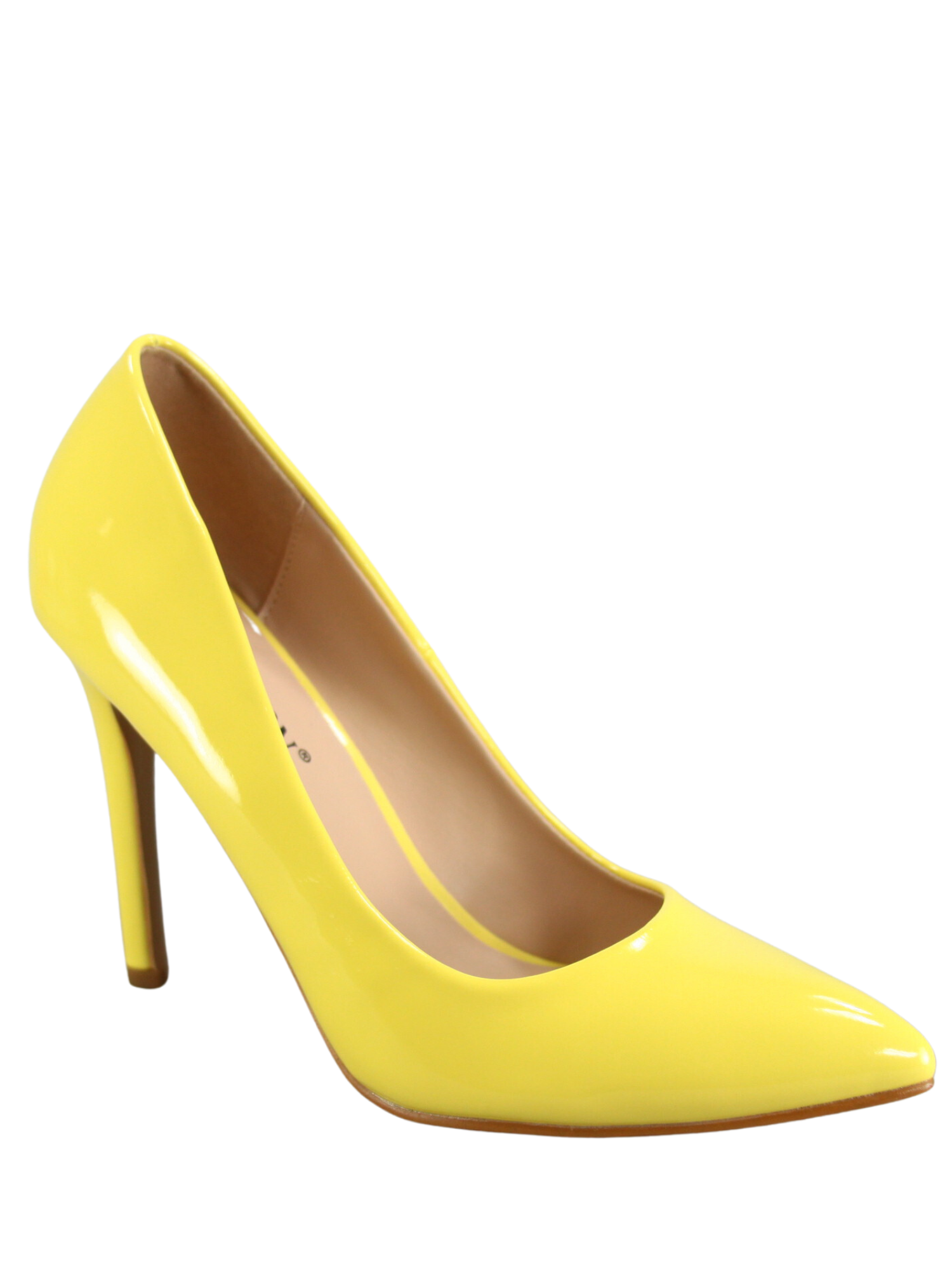 Highest Heel CLASSIC-YPAT-6 4 in. Classic Plain Pump in Yellow Patent ...