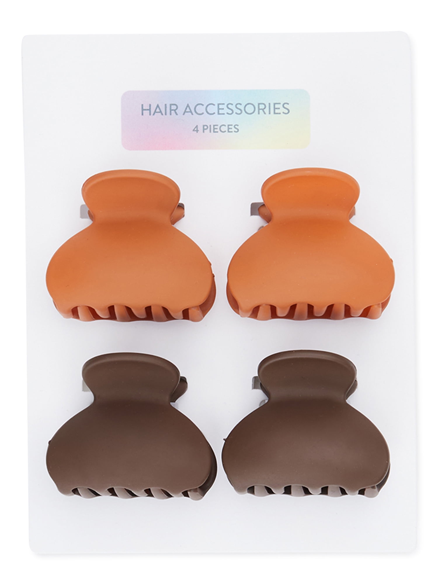 Adult Clip-on Claw Hair Clips, Brown, 4 ct - Walmart.com