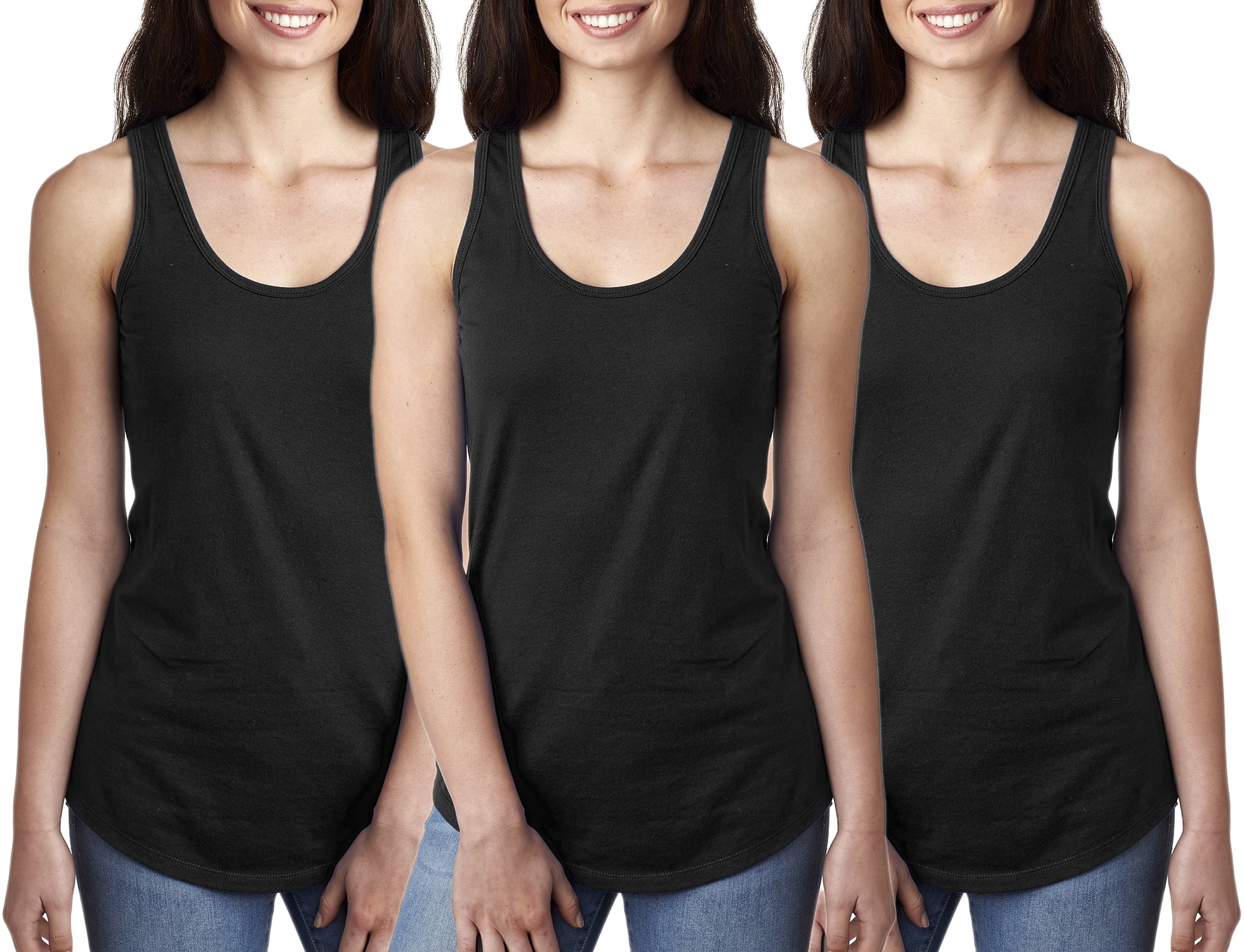 Women's Clementine Ideal Racerback Tank Top (Pack of 3) - Walmart.com