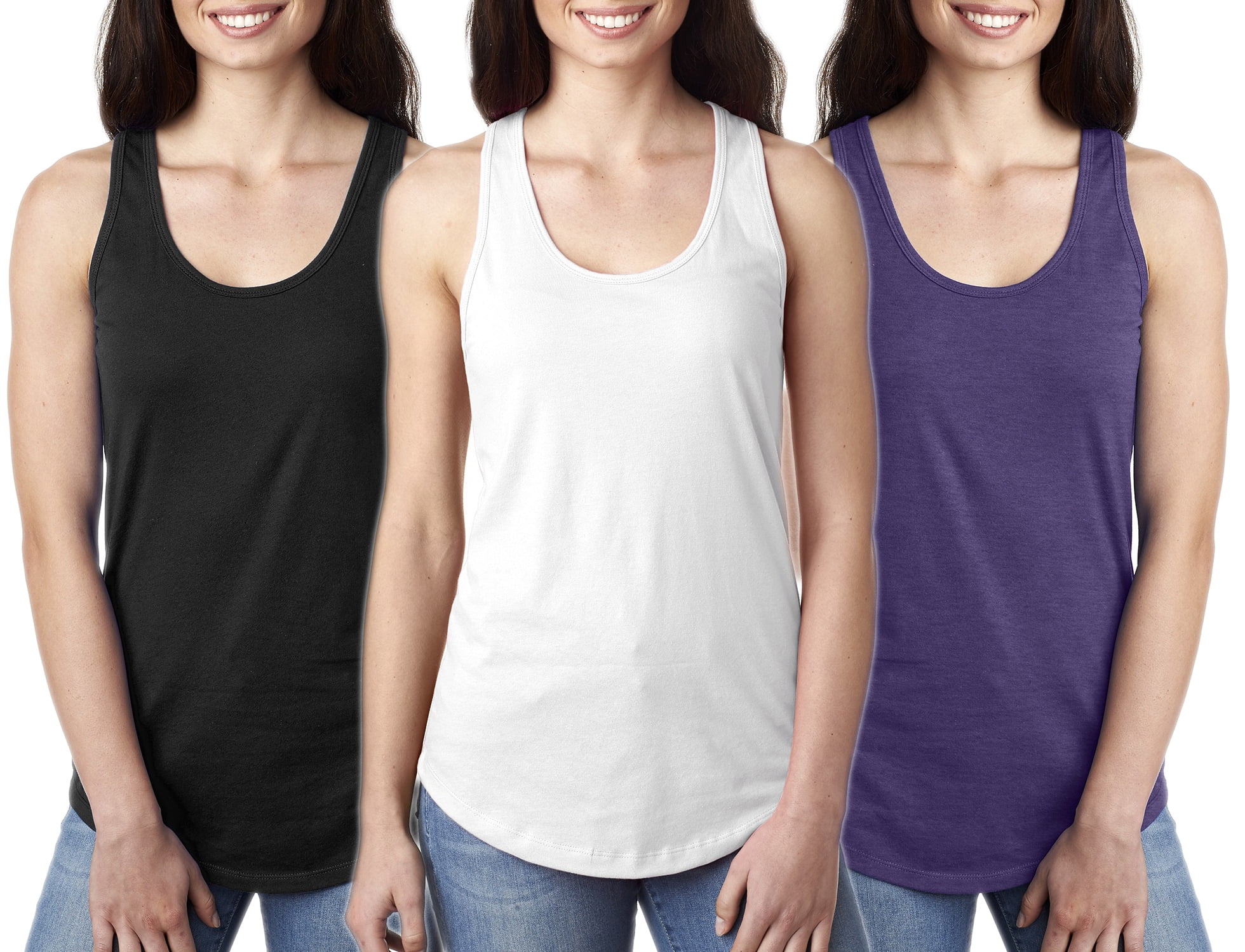 Women's Clementine Ideal Racerback Tank Top (Pack of 3) - Walmart.com