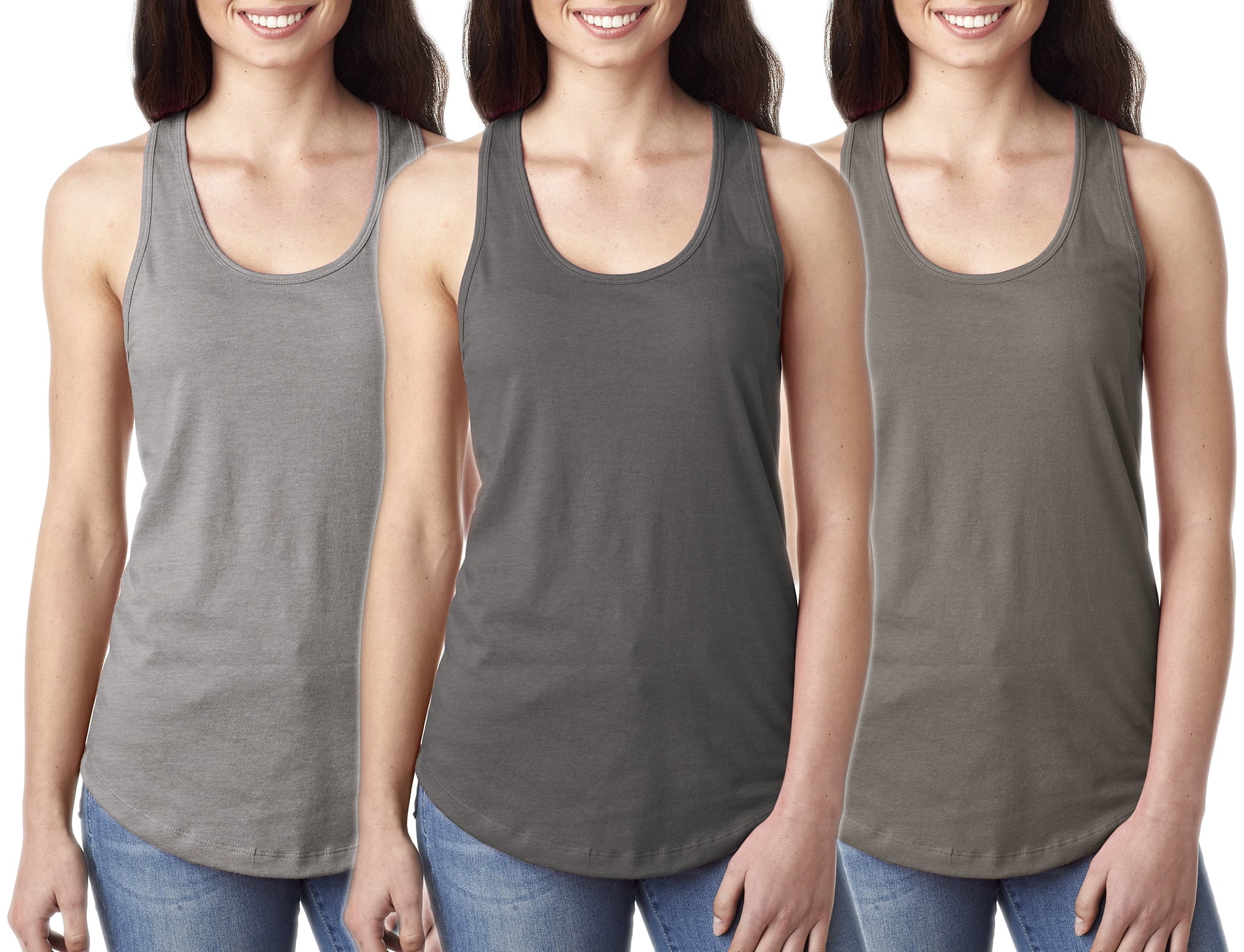 Women's Clementine Ideal Racerback Tank Top (Pack of 3) - Walmart.com