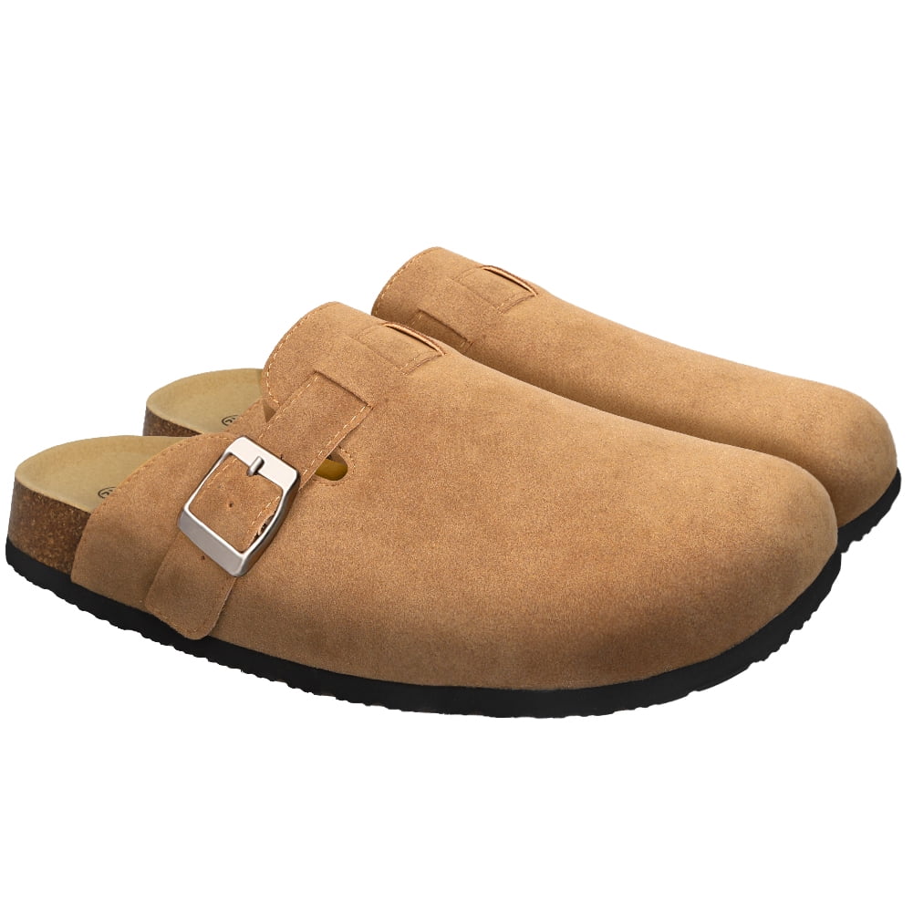 Women's Clog Suede Upper Soft Leather Clogs for Women Non-Slip Slip-on ...