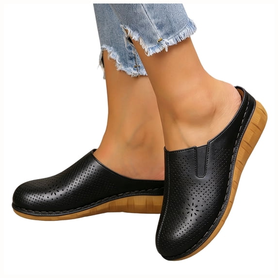 Women's Closed Toe Clogs Cut Out Comfortable Slip on Mules with Arch ...