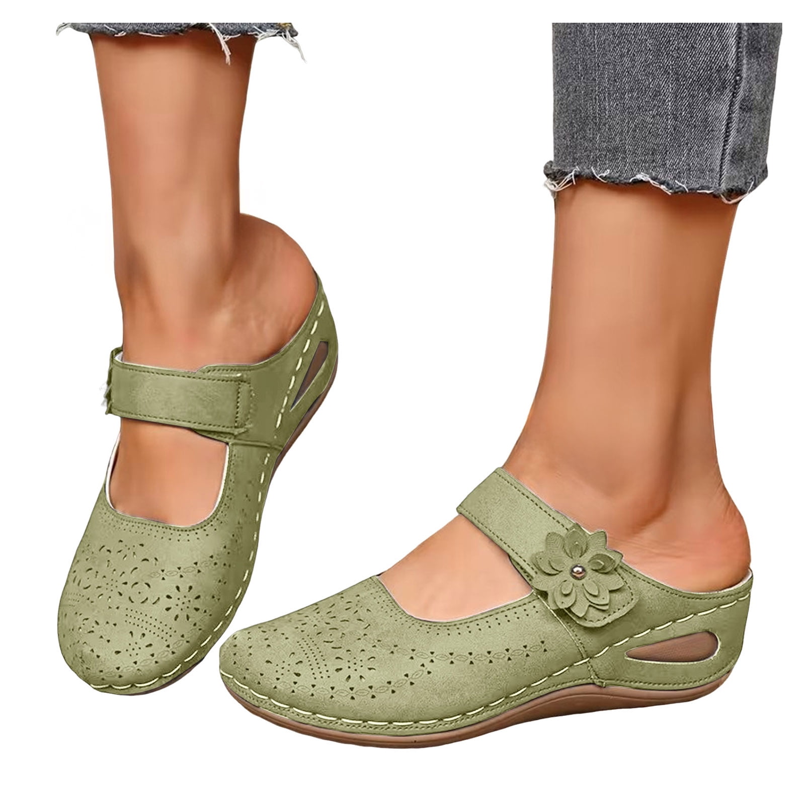 Women's Closed Toe Clogs Cut Out Comfortable Slip on Mules with Arch ...
