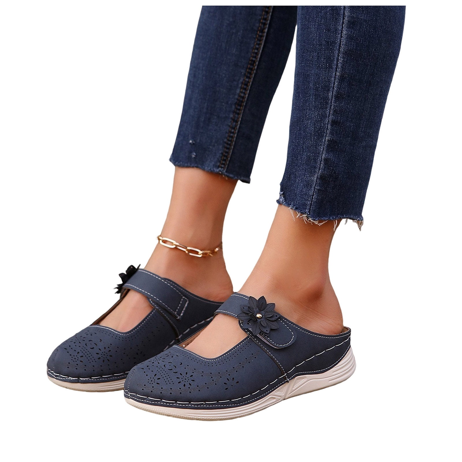 Women's Closed Toe Clogs Cut Out Comfortable Slip on Mules with Arch ...